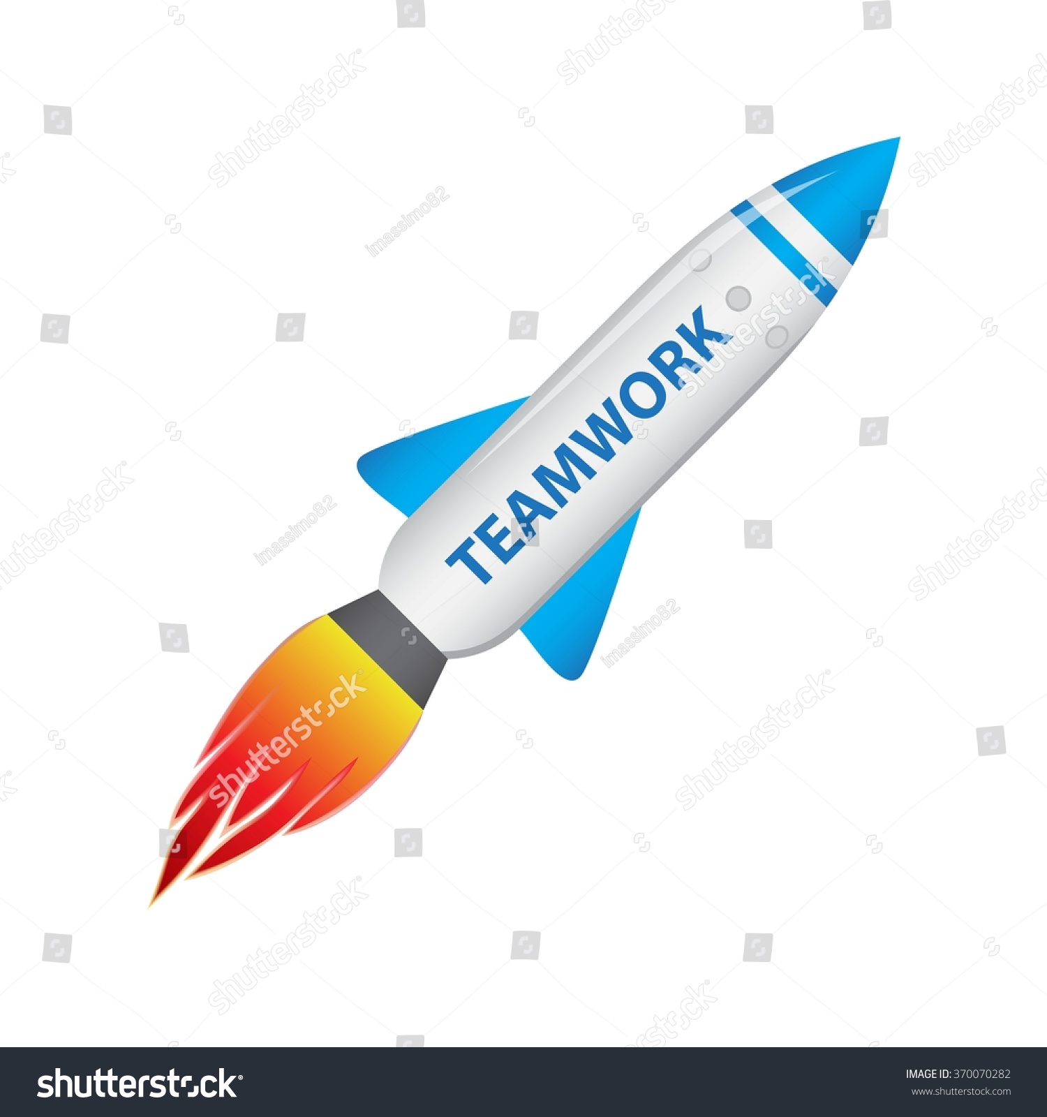 Teamwork Rocket On White Background Vector Stock Vector (Royalty Free ...
