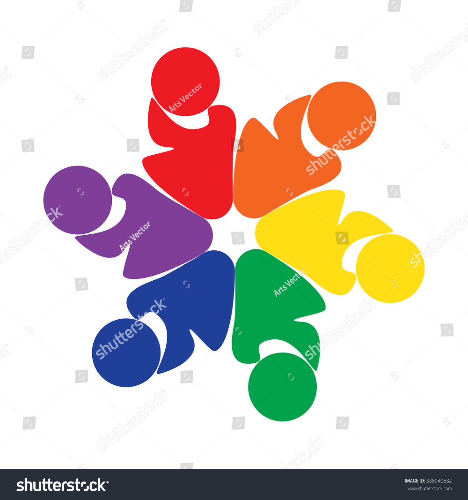 Teamwork Six Group Logo Icon Stock Vector (Royalty Free) 338940632 ...