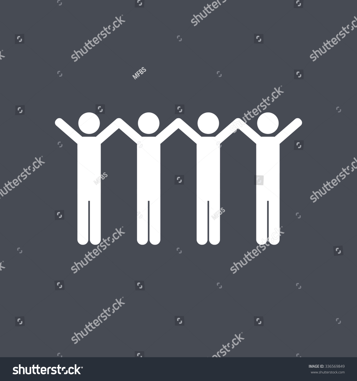 Teamwork Stick Figure Icon Stock Vector (Royalty Free) 336569849 ...