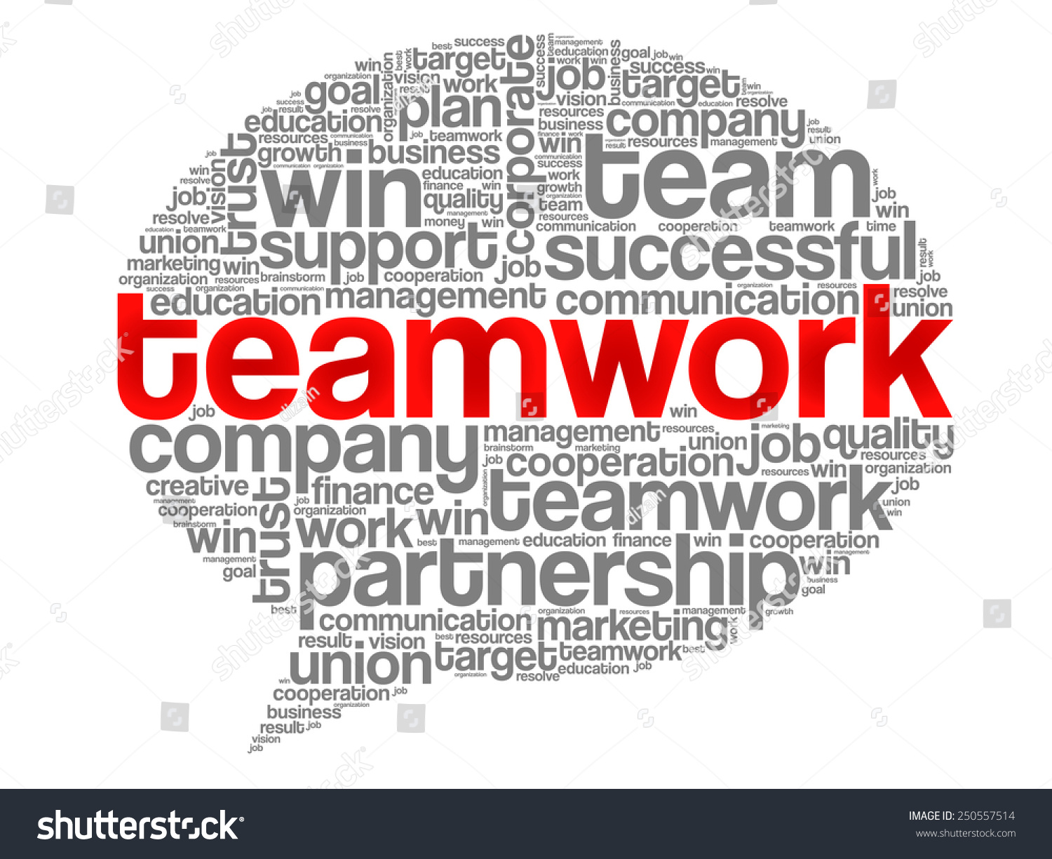 Teamwork Think Bubble Word Cloud Business Stock Vector 250557514 ...