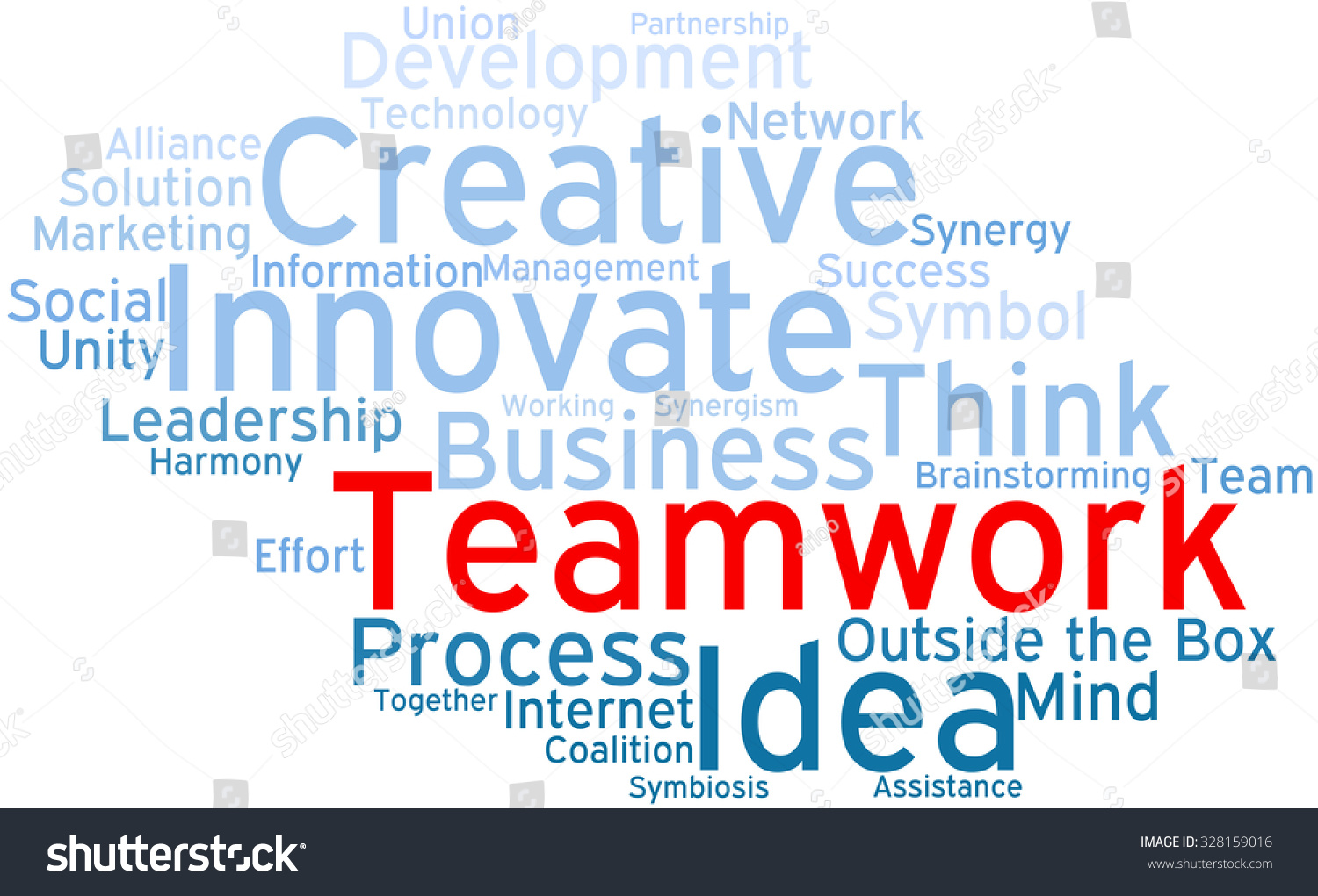 Teamwork Word Cloud On White Background Stock Vector (Royalty Free ...