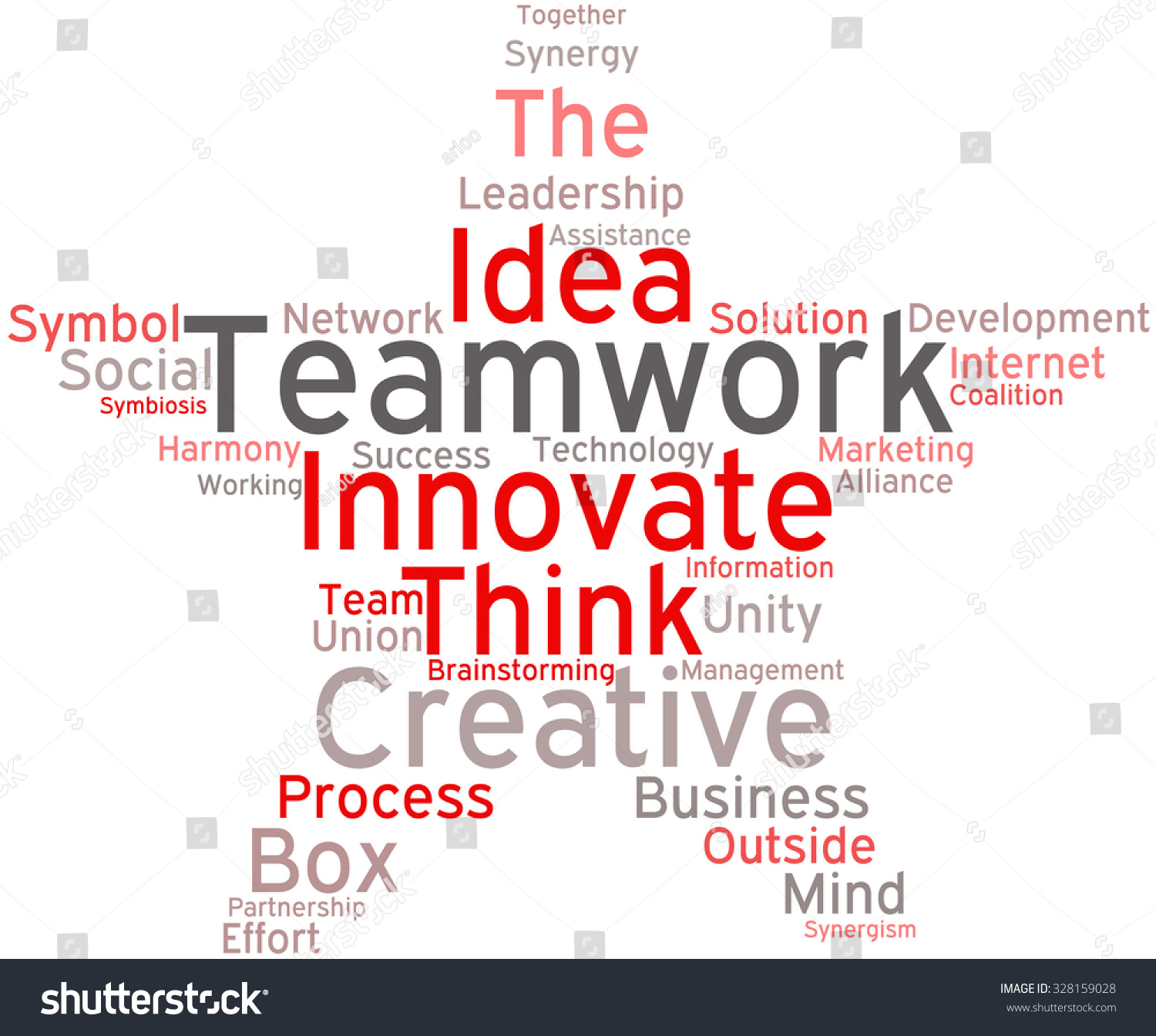 Teamwork Word Cloud On White Background Stock Vector (Royalty Free ...