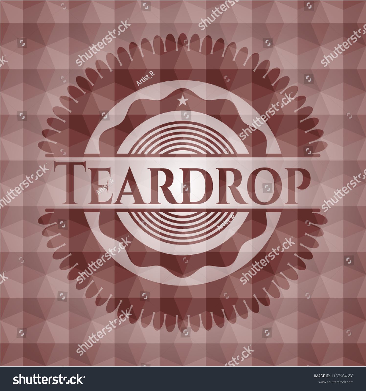 Teardrop Red Geometric Pattern Emblem Seamless Stock Vector (Royalty ...