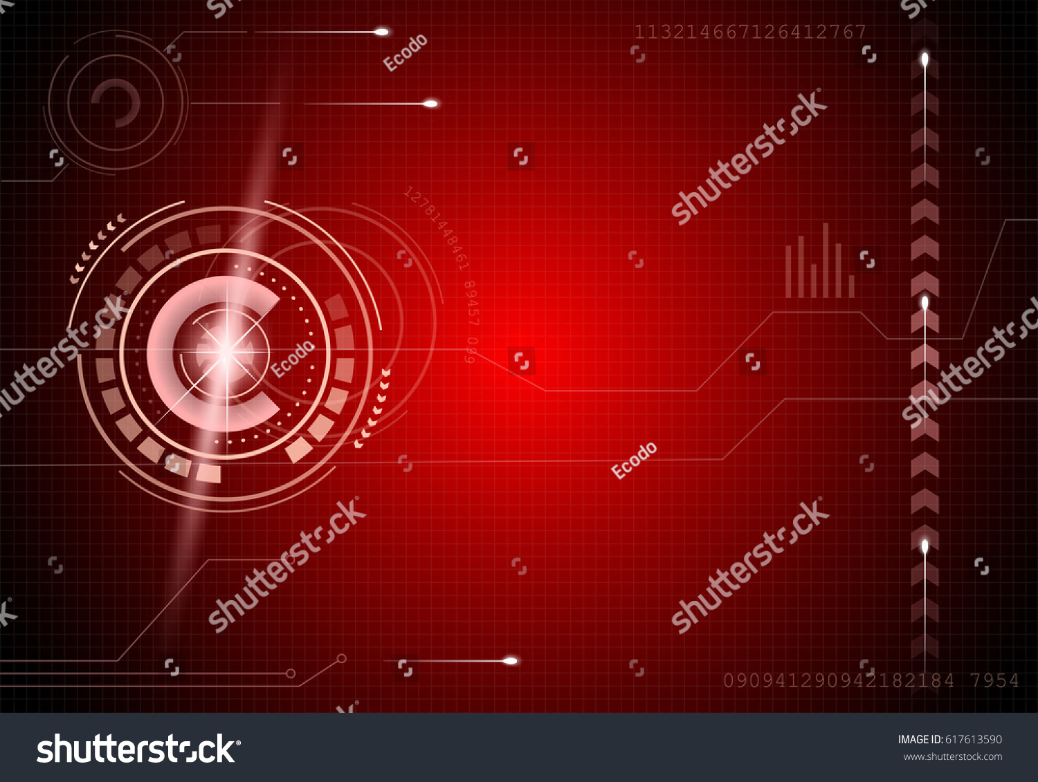 Tech Background Red Stock Vector (Royalty Free) 617613590