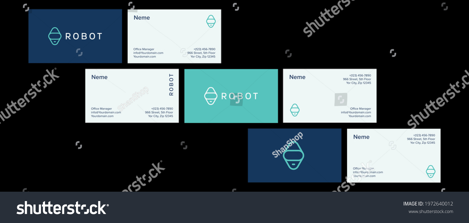 Tech Business Card Design Template Simple: เวกเตอร์สต็อก (ปลอดค่า ...