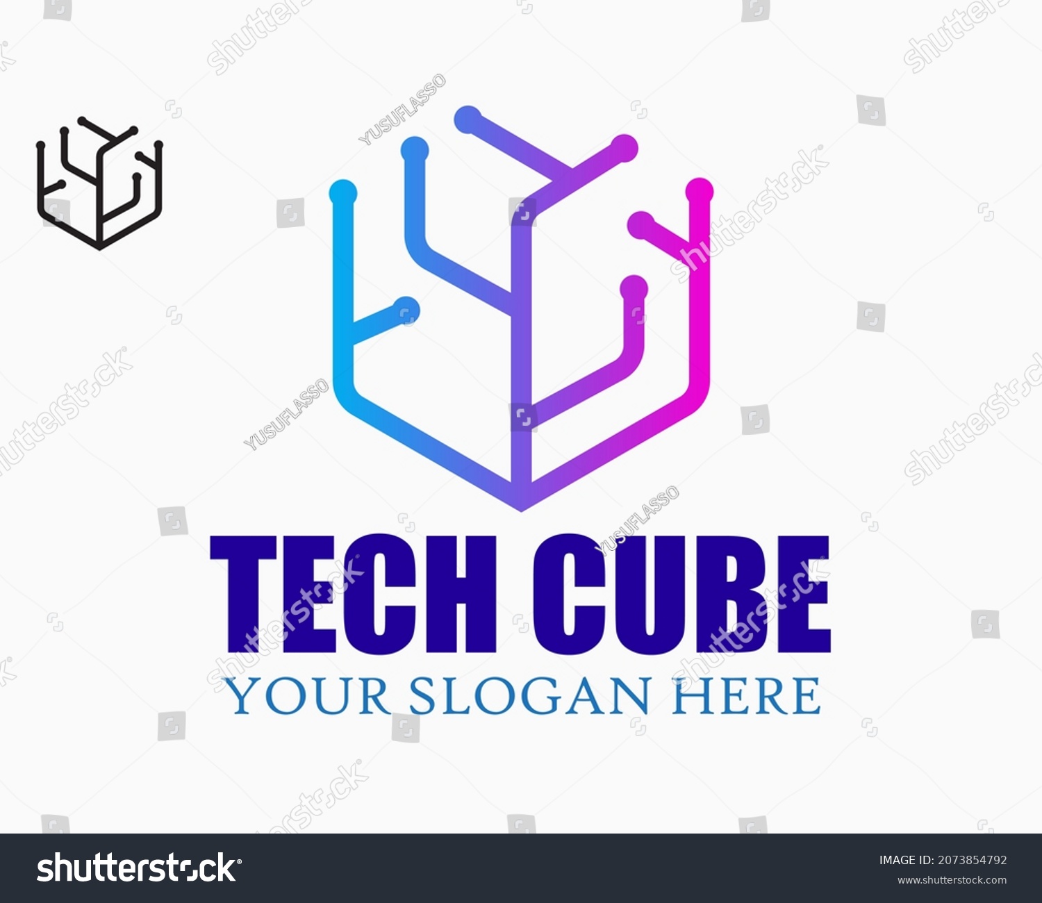 Tech Cube Logo Design Template Modern Stock Vector (Royalty Free ...