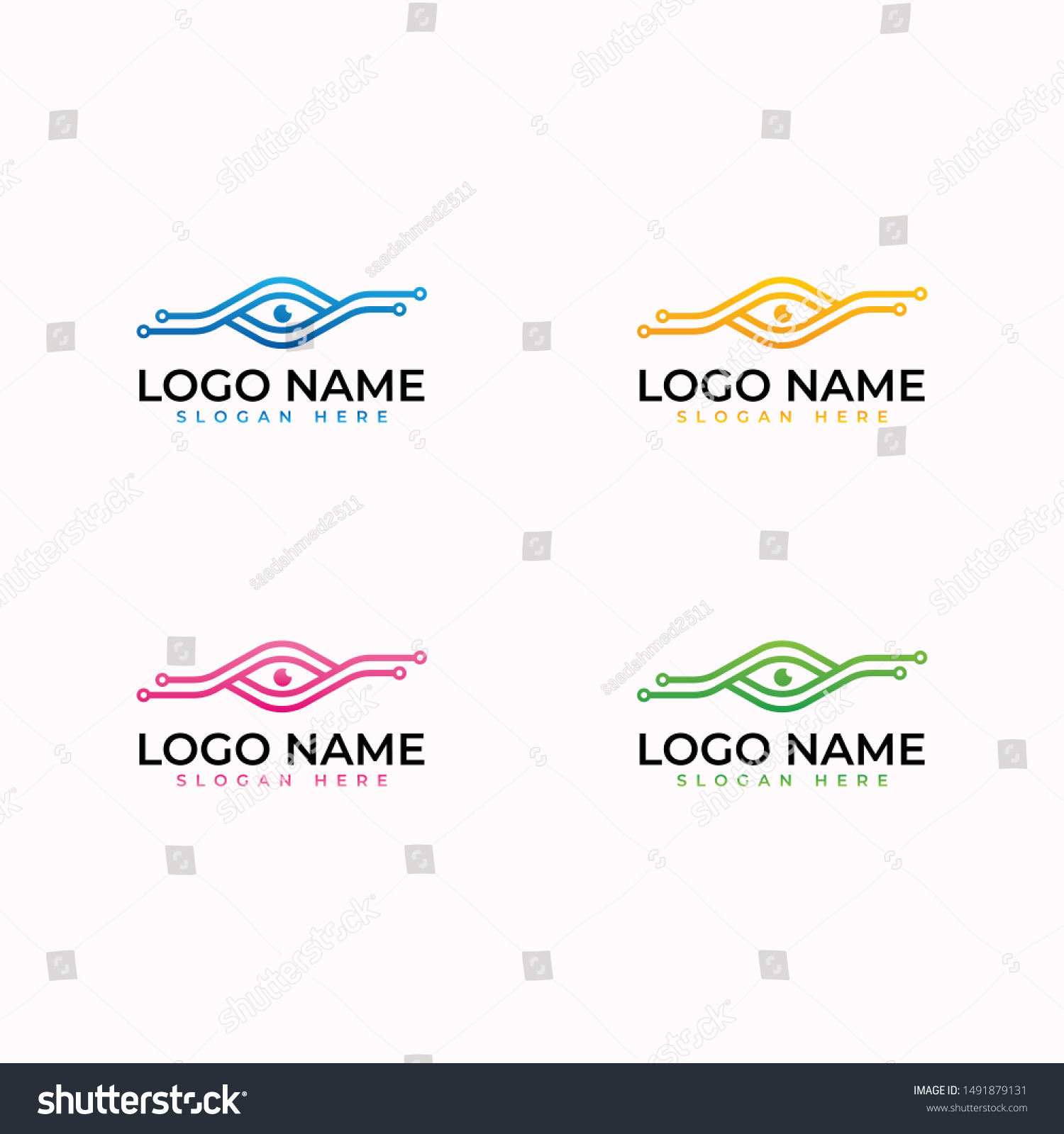 Tech Eye Logo Design Template Use Stock Vector (Royalty Free) 1491879131