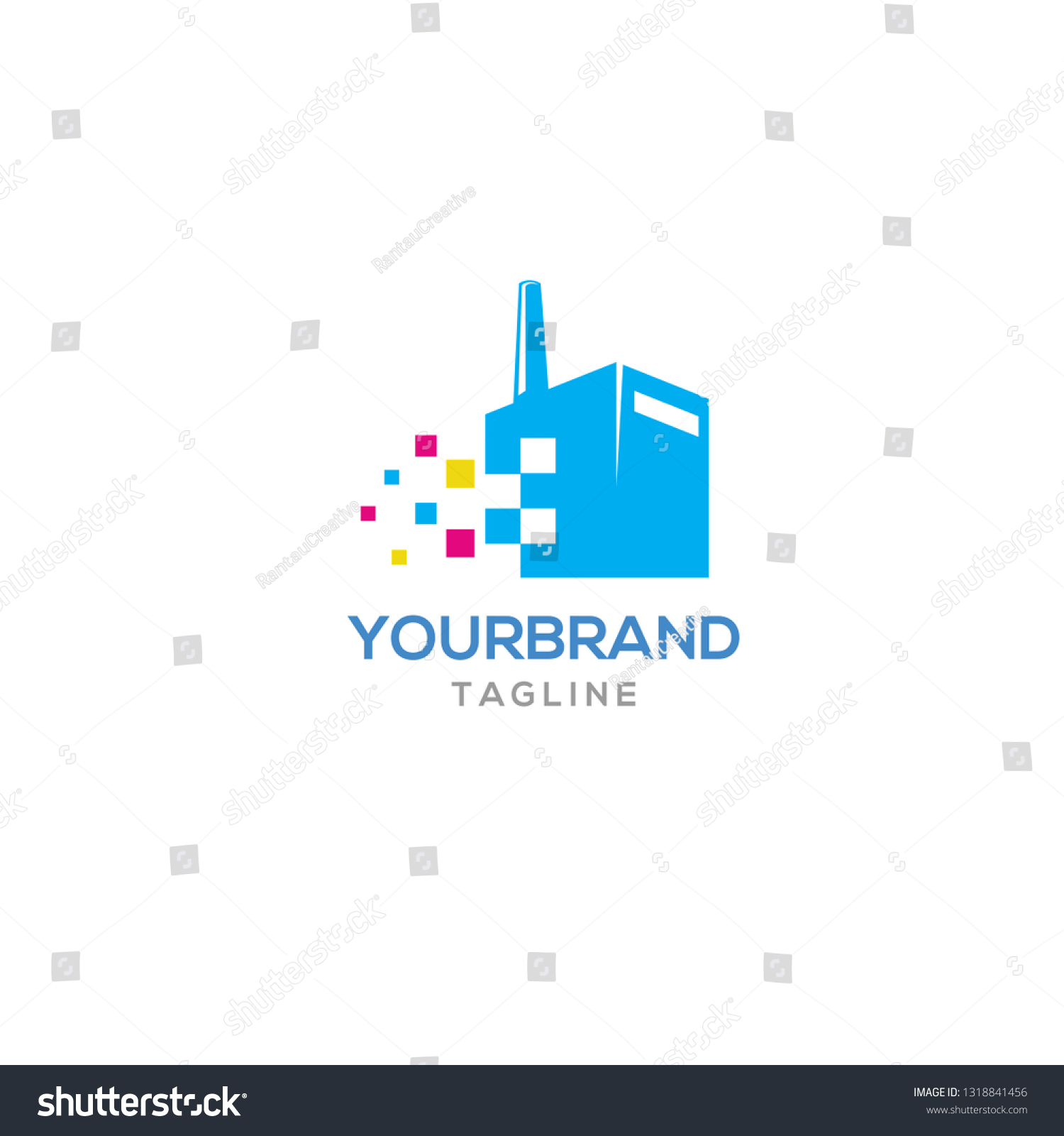 Tech Factory Logo Design Stock Vector (Royalty Free) 1318841456
