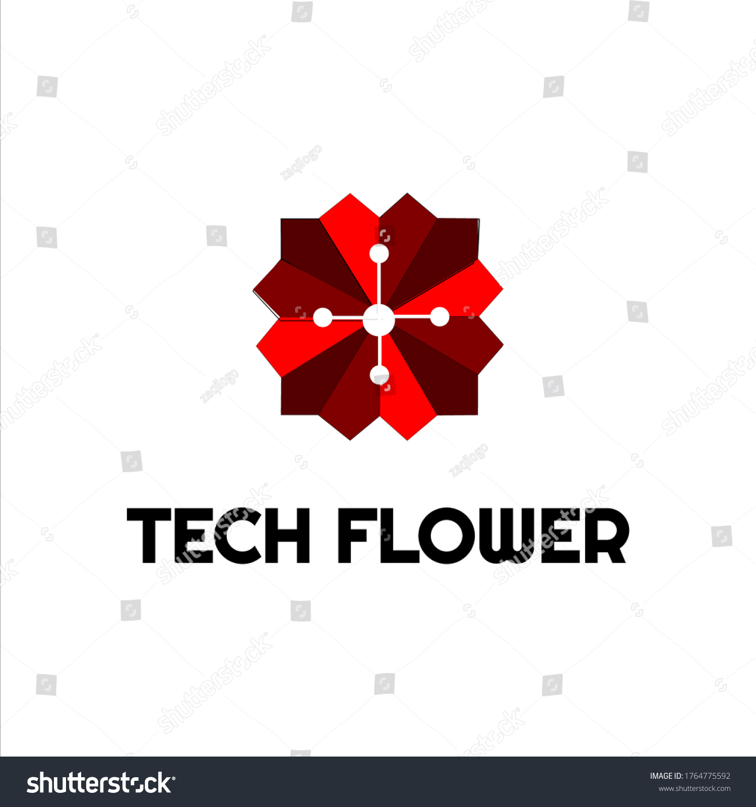 Tech Flower Logo Vector Abstract Templates Stock Vector (Royalty Free ...