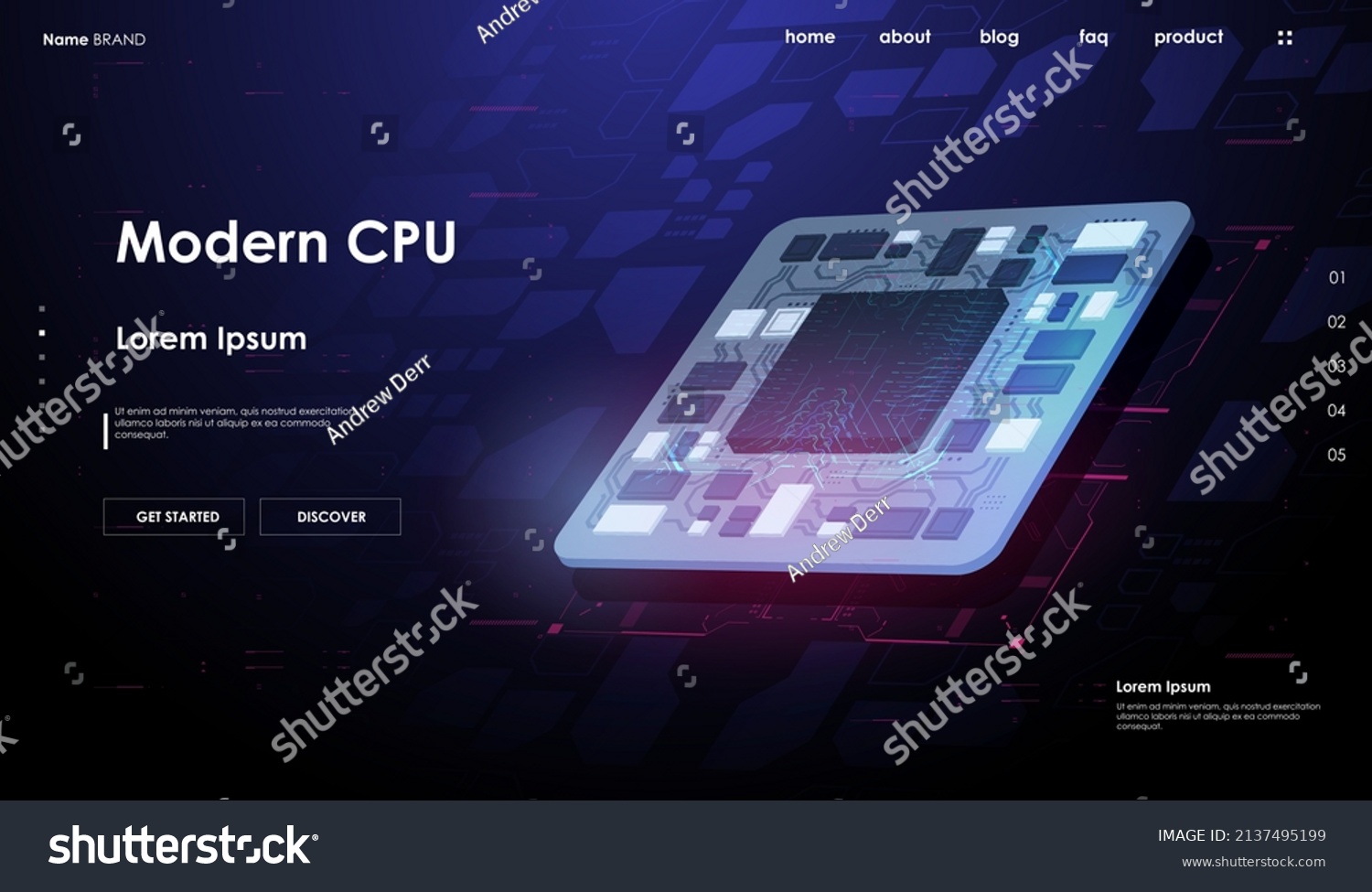 Tech Futuristic Template Digital Chip Hud Stock Vector (Royalty Free ...
