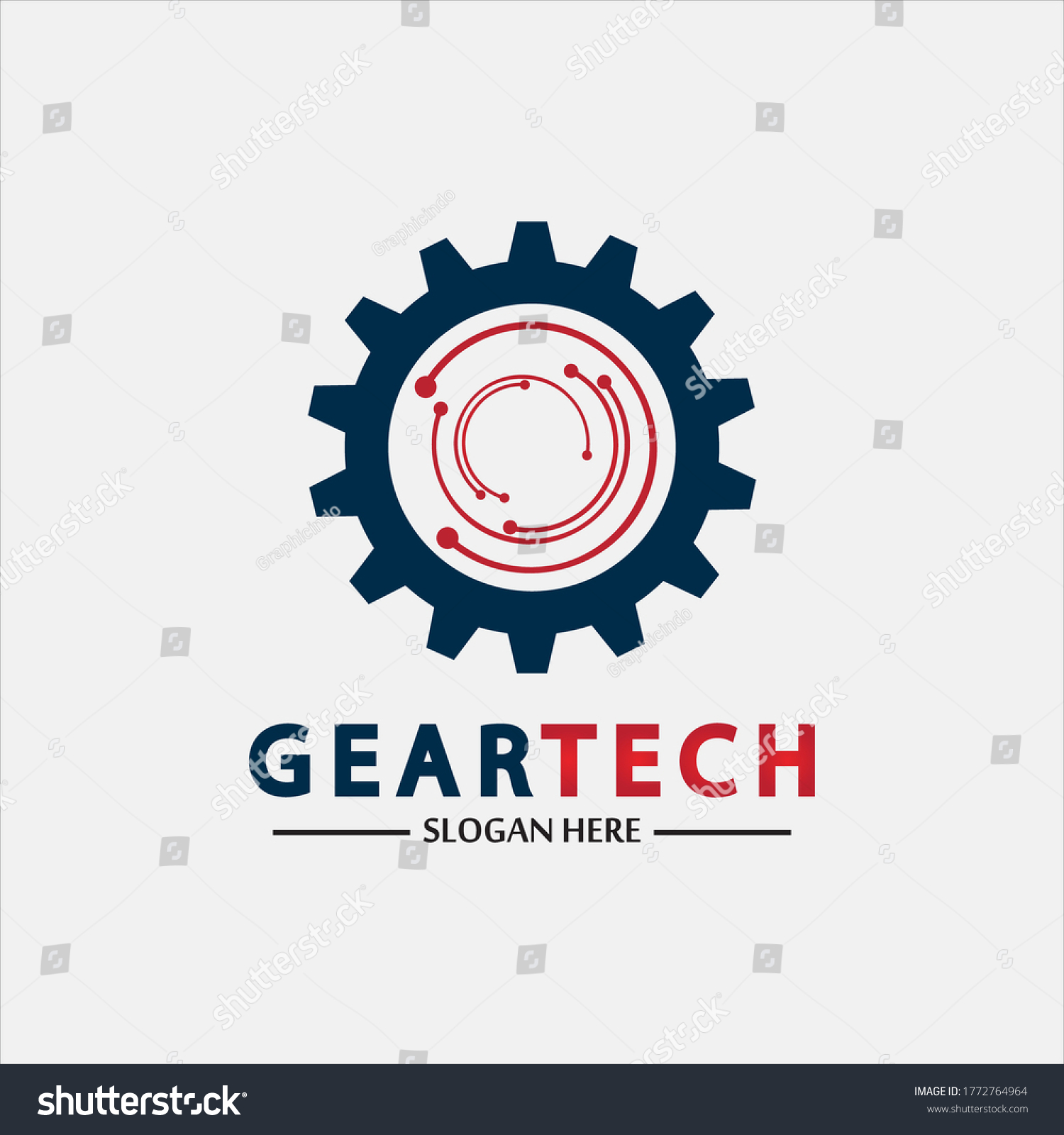 Tech Gear Logo Vector Design Template Stock Vector (Royalty Free ...