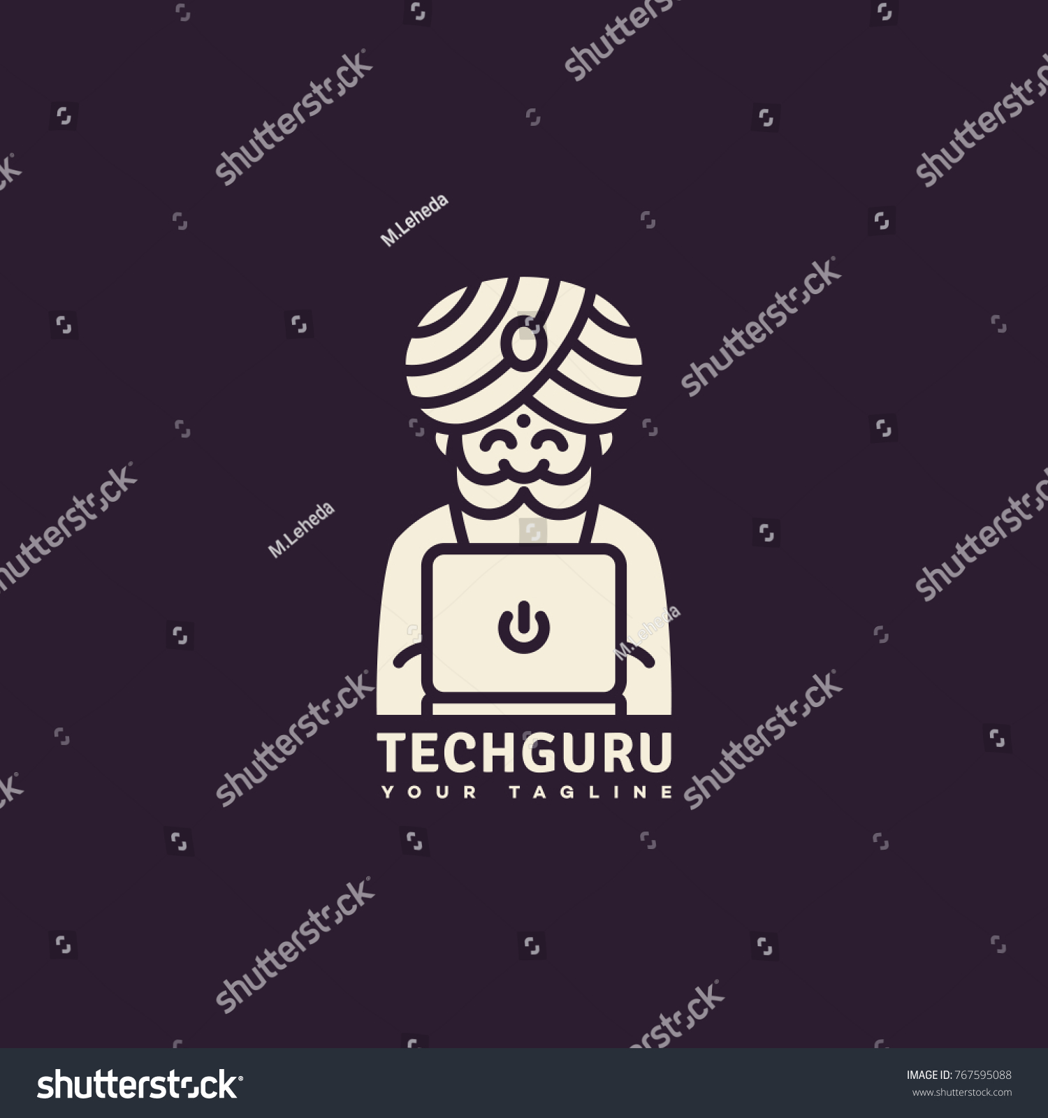 Tech Guru Logo Template Design Vector Stock Vector (Royalty Free) 767595088