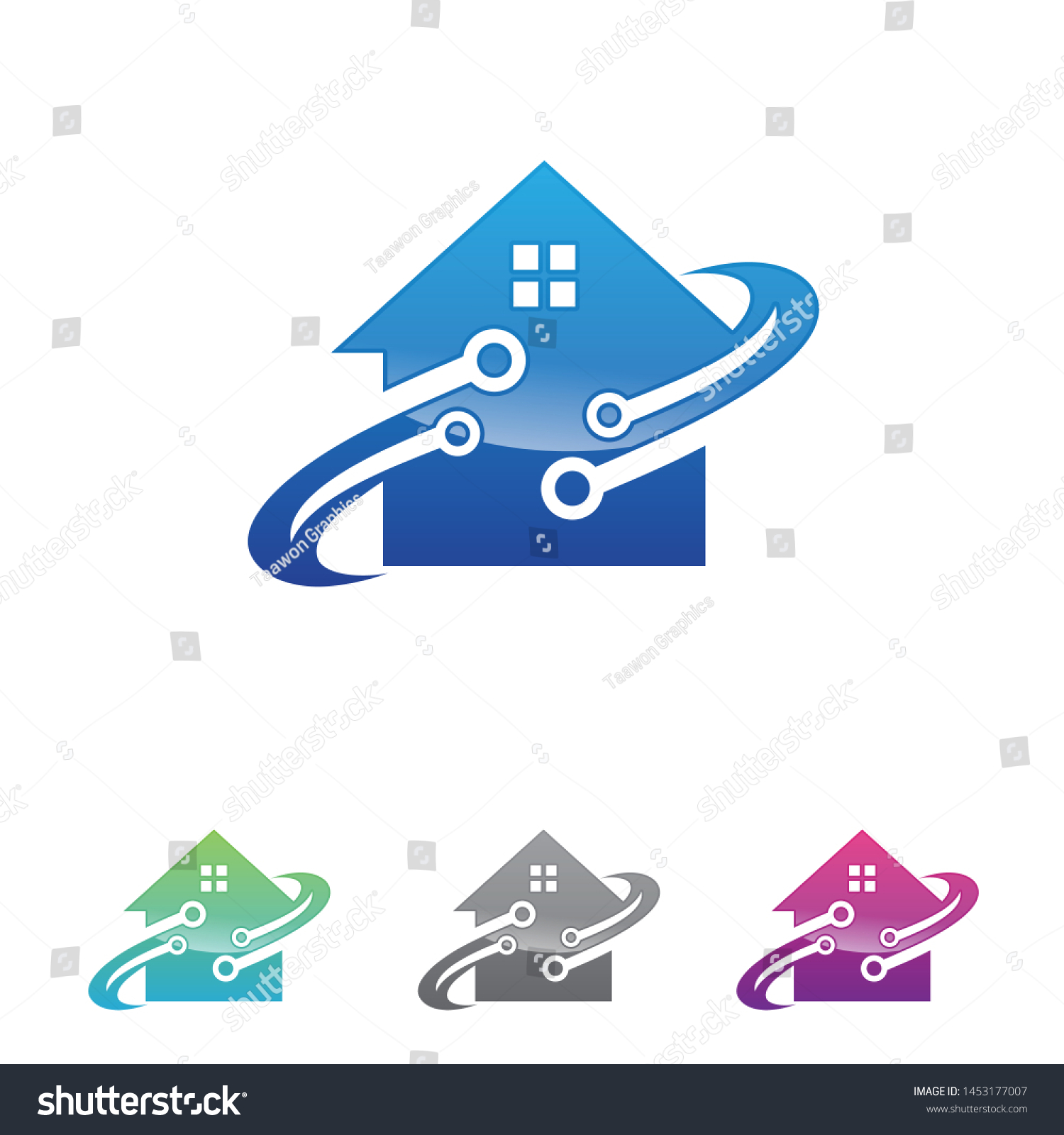 Tech House Logo Concept Vector Logo Stock Vector (Royalty Free ...