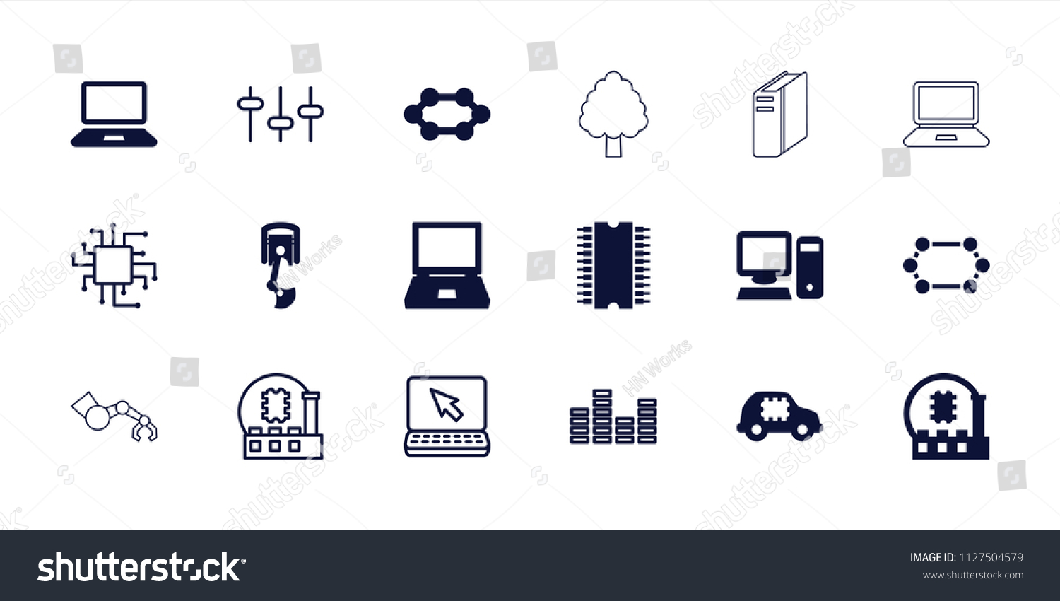 Tech Icon Collection 18 Tech Filled Stock Vector (Royalty Free ...