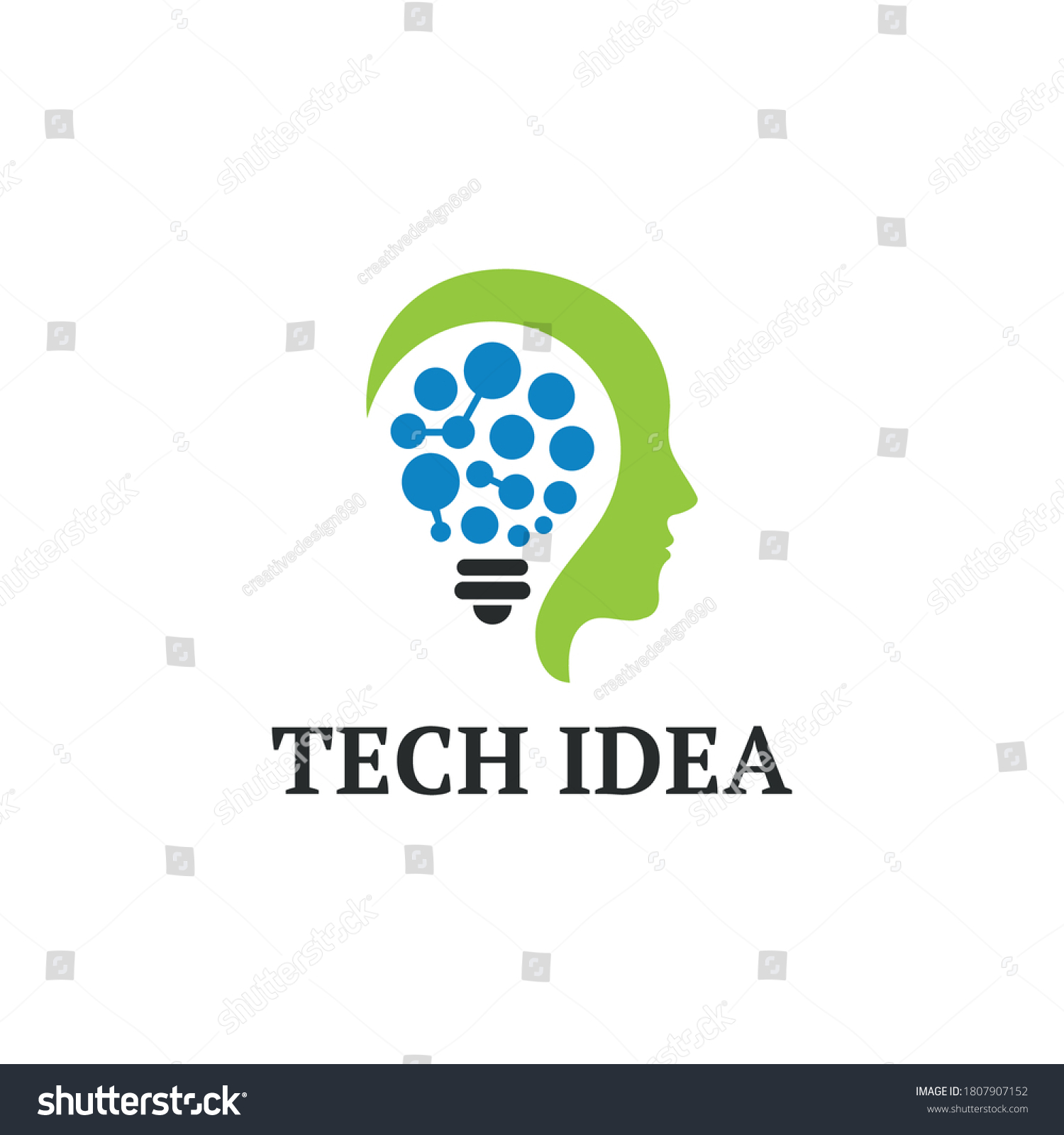 Tech Idea Brand Logo Design Stock Vector (Royalty Free) 1807907152