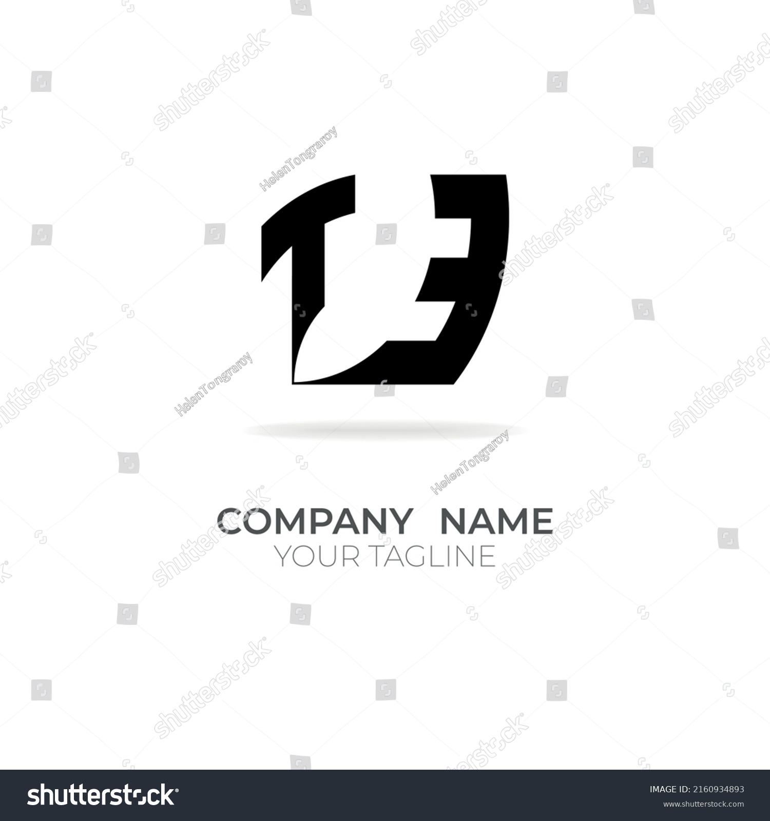 Tech Letter Logo Design Template Stock Vector (Royalty Free) 2160934893 ...