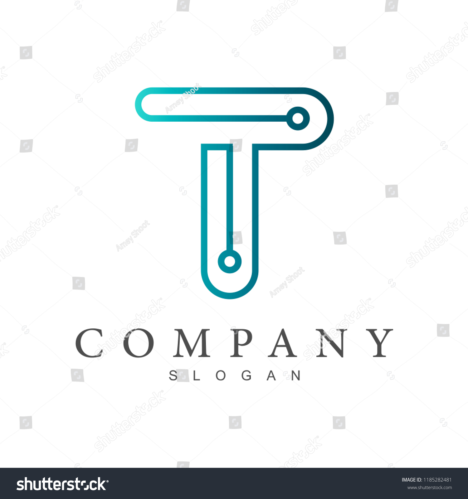 Tech Letter T Initial Letter Logo Stock Vector (Royalty Free) 1185282481