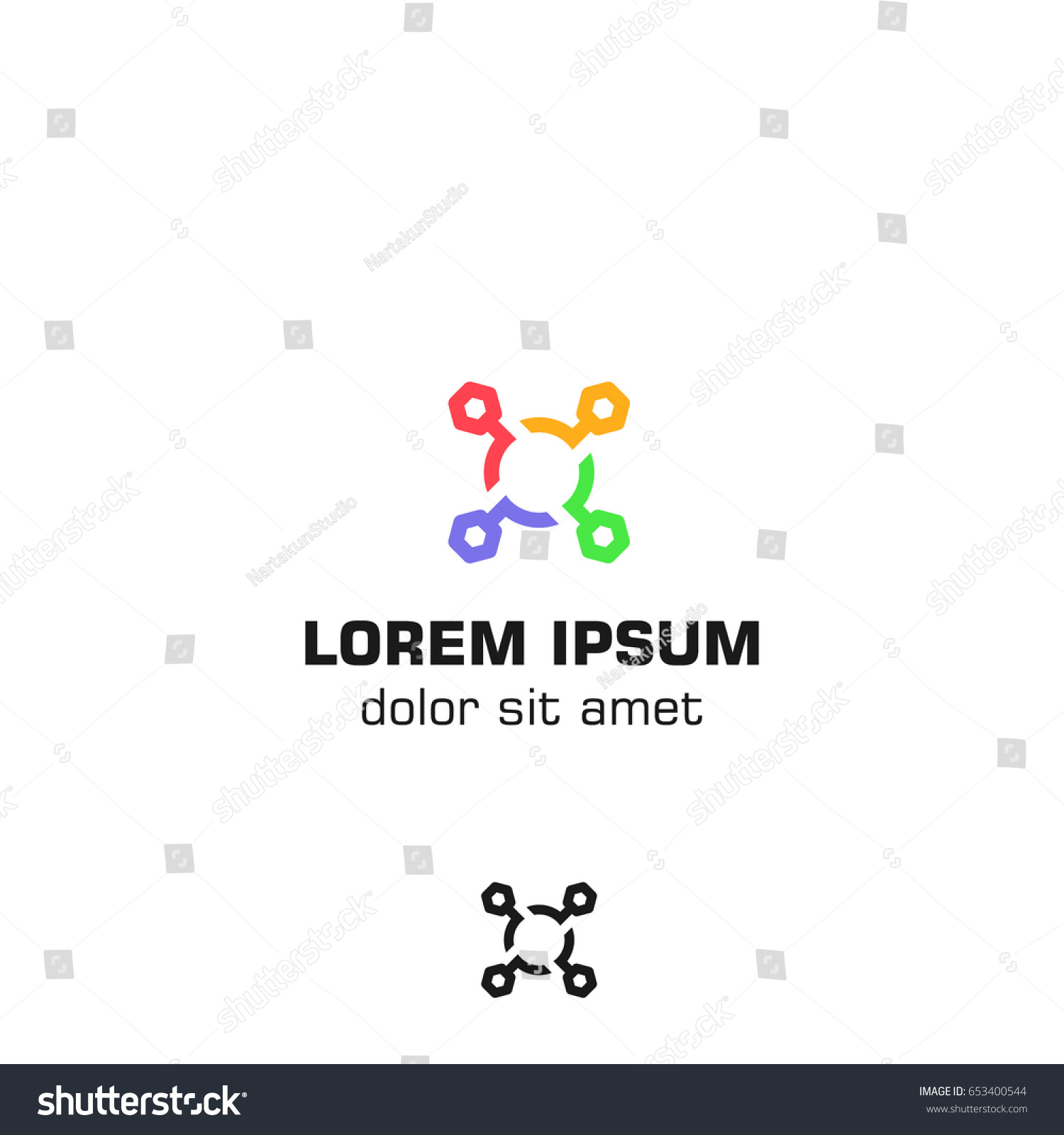 Tech Logo Colorful Technical Symbol Hex Stock Vector (Royalty Free ...