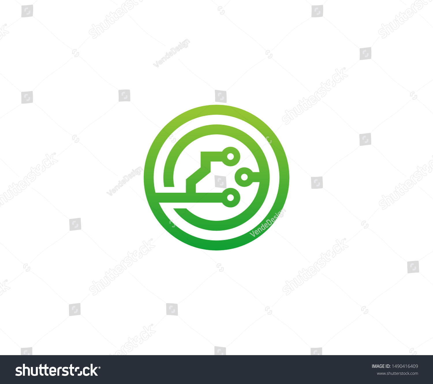 Tech Logo Icon Symbol Vector Green Stock Vector (Royalty Free ...