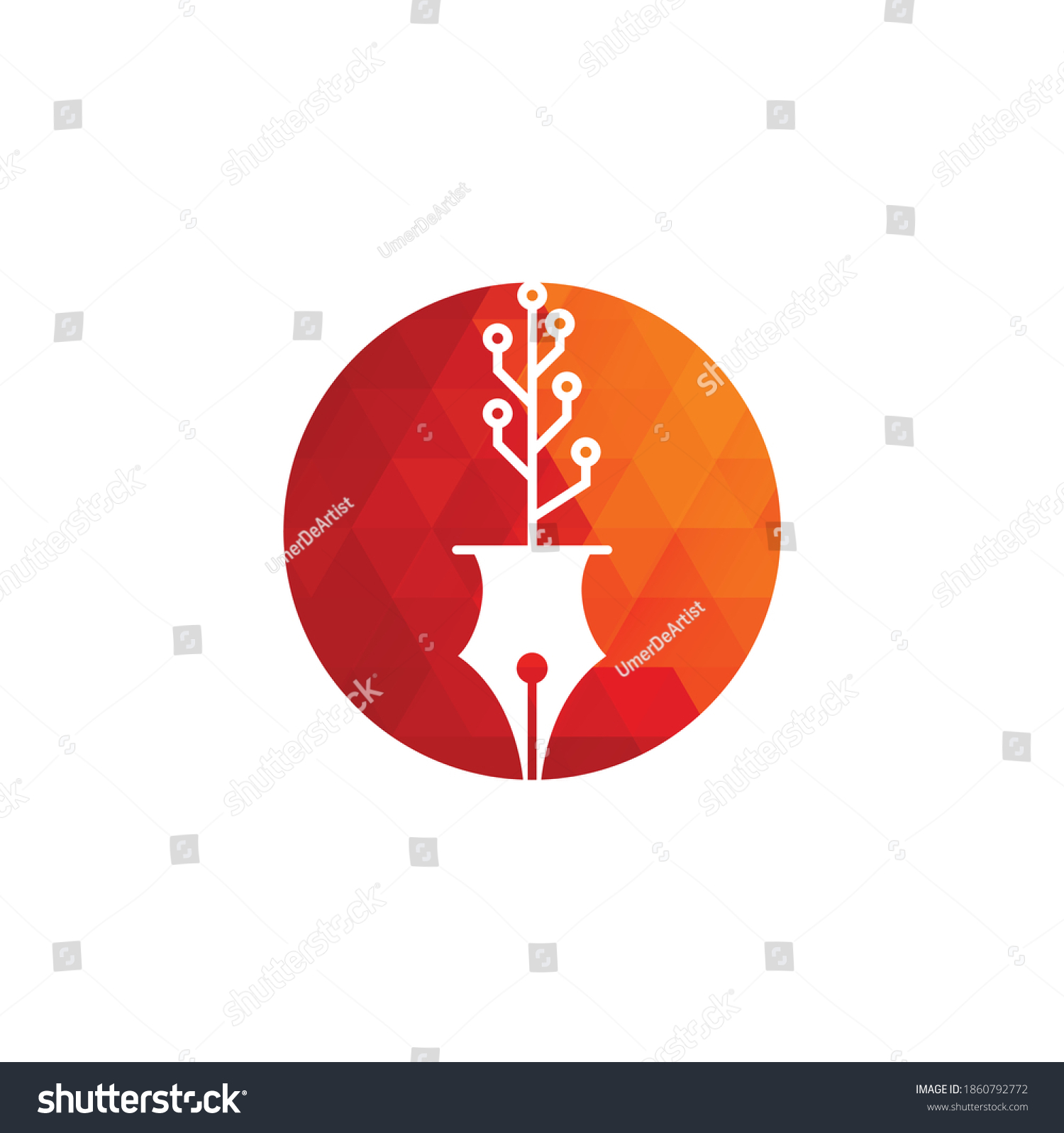 Tech Pen Logo Tech Pen Tech Stock Vector (Royalty Free) 1860792772