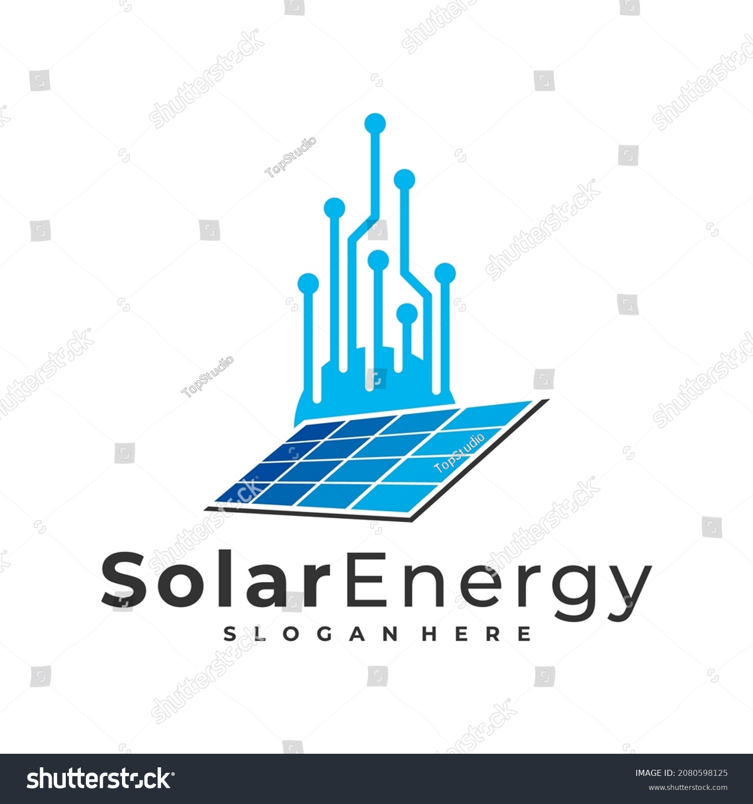 Tech Solar Logo Vector Template Creative Stock Vector (Royalty Free ...