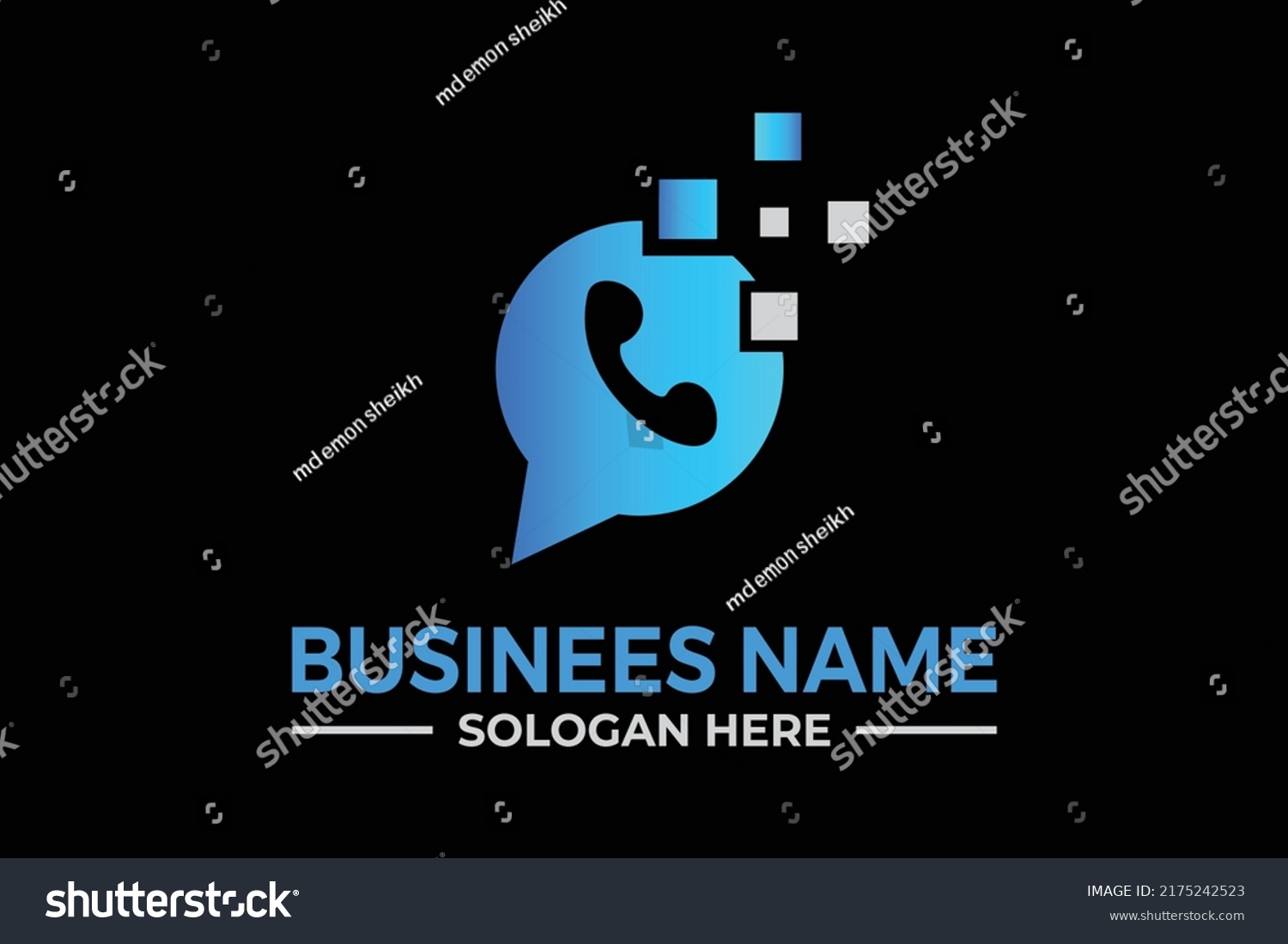 Tech Phone Call Data Logo Digital Stock Vector (Royalty Free ...