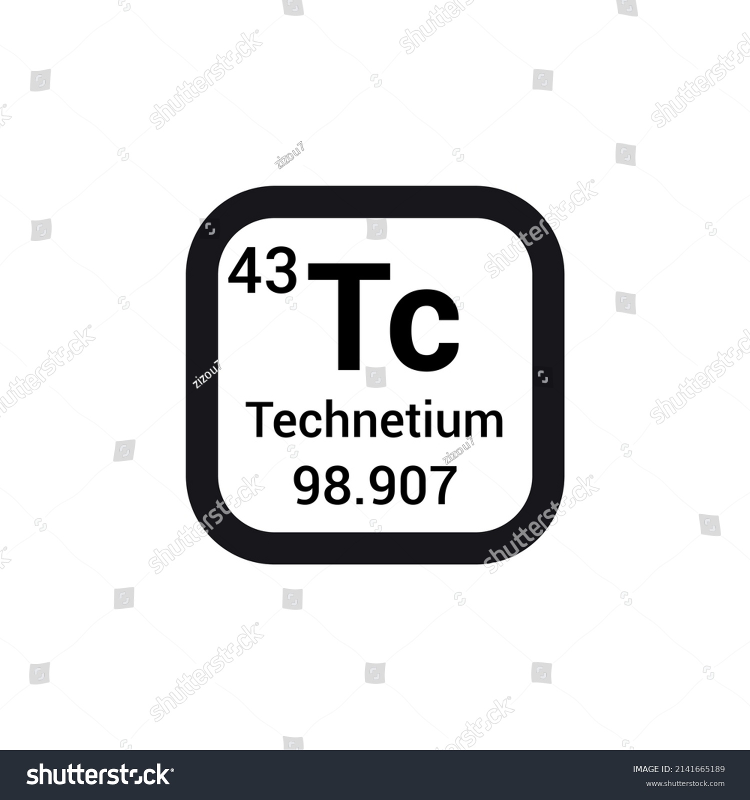 Technetium Chemical Element Periodic Table Stock Vector (Royalty Free ...