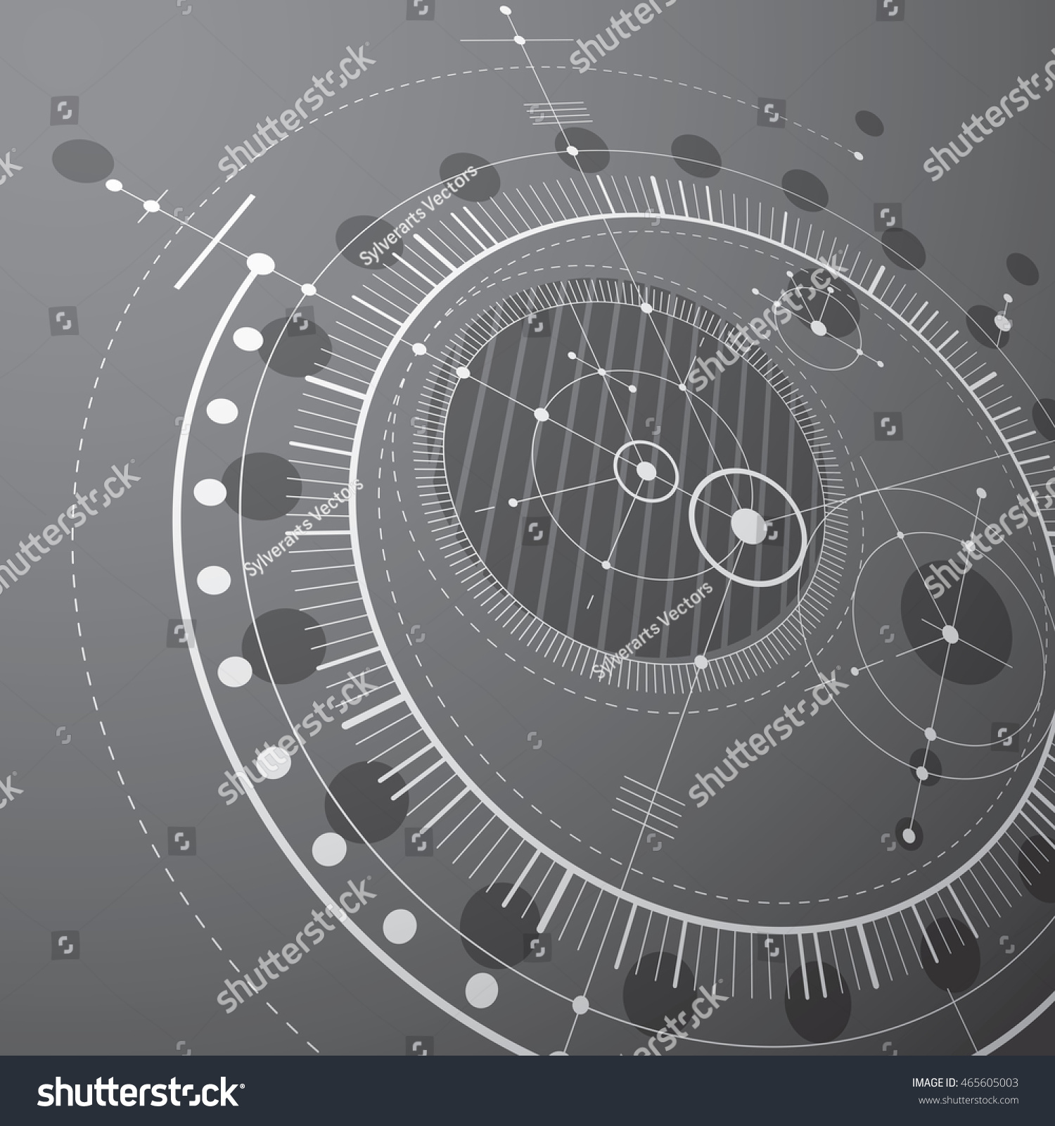 Vektor Stok Technical Blueprint Black White Vector Digital (Tanpa ...