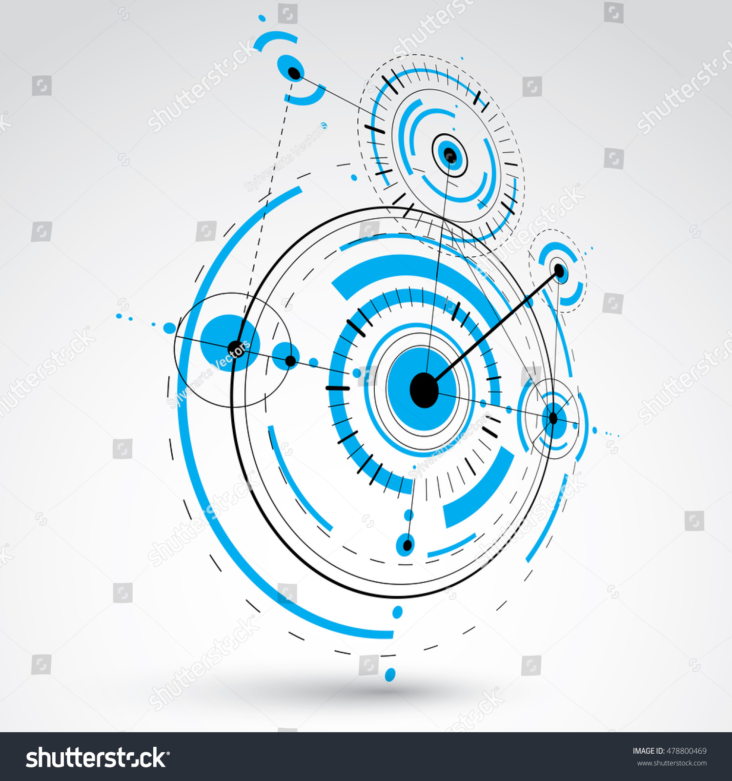 Technical Blueprint Blue Vector Digital Background Stock Vector ...
