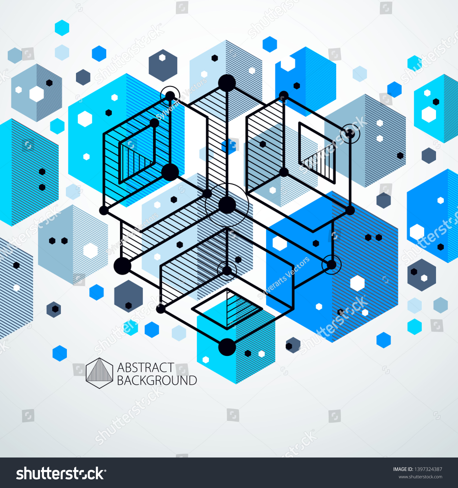Vektor Stok Technical Blueprint Vector Blue Digital Background (Tanpa ...
