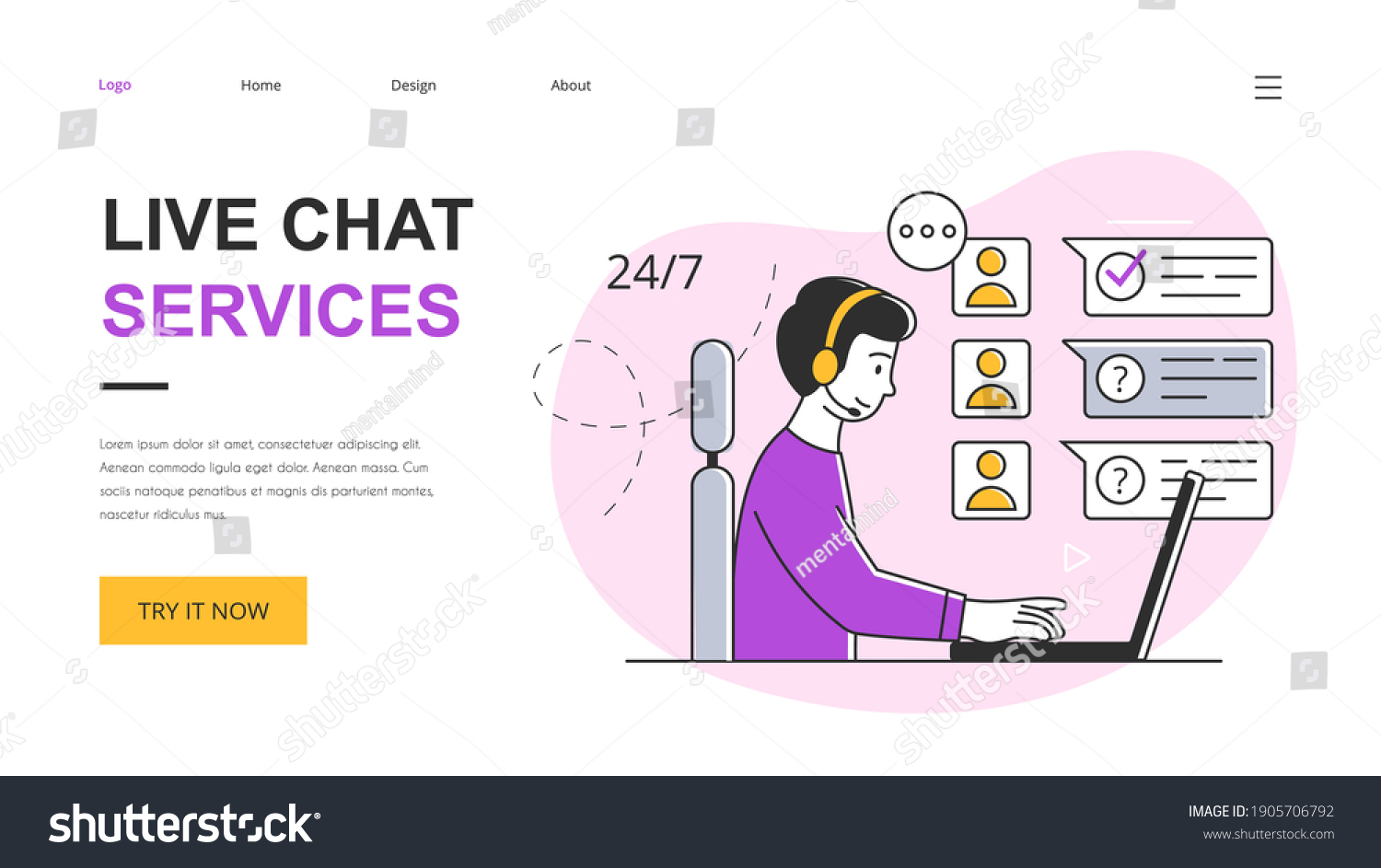 Technical Customer Support Concept Customer Service Stock Vector ...