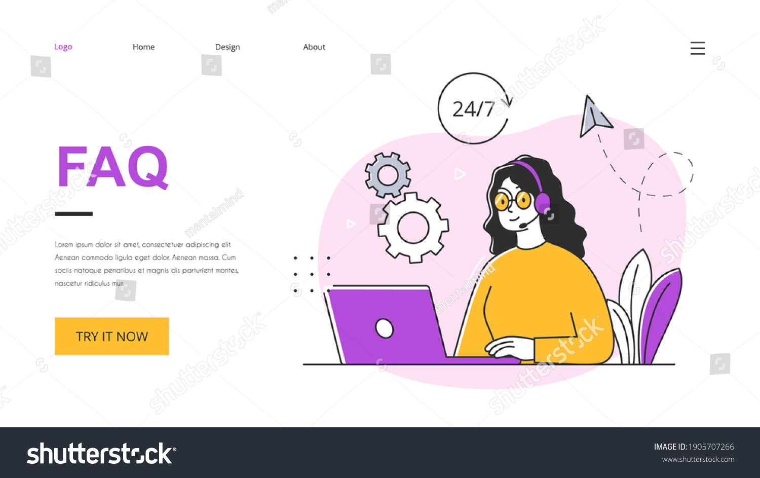 Technical Customer Support Concept Customer Service Stock Vector ...