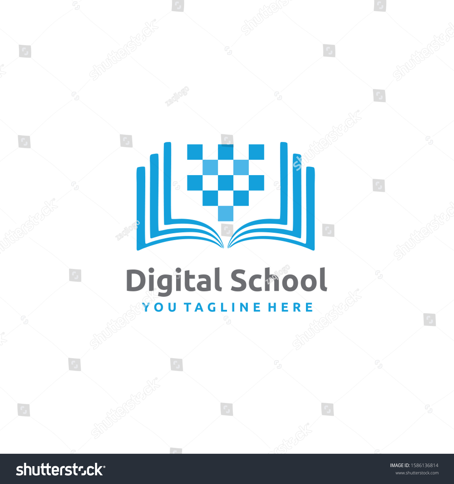 Technical Design College Logo Digital School Stock Vector (Royalty Free ...