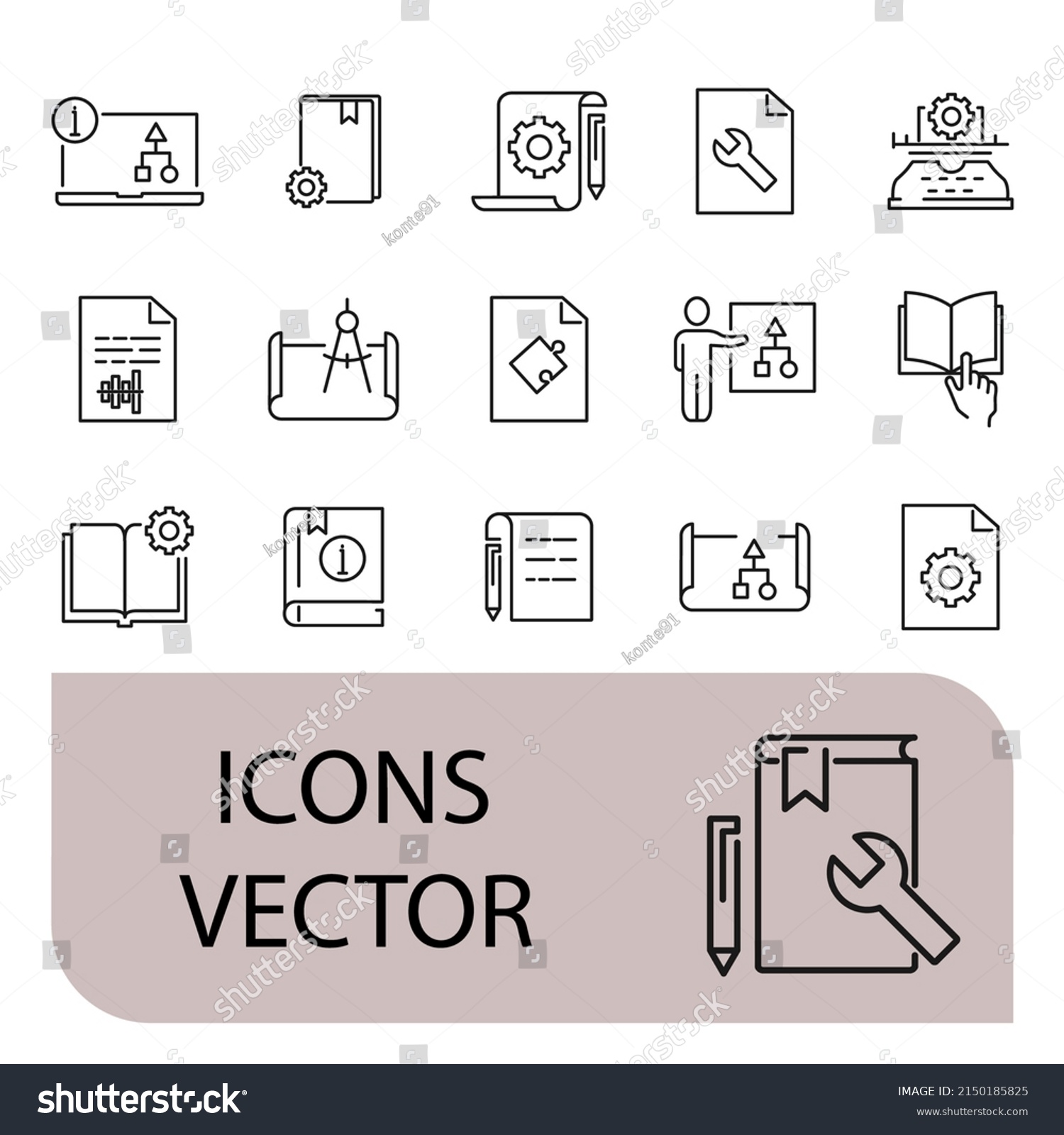 Technical Documentation Icons Set Technical Documentation Stock Vector Royalty Free 2150185825