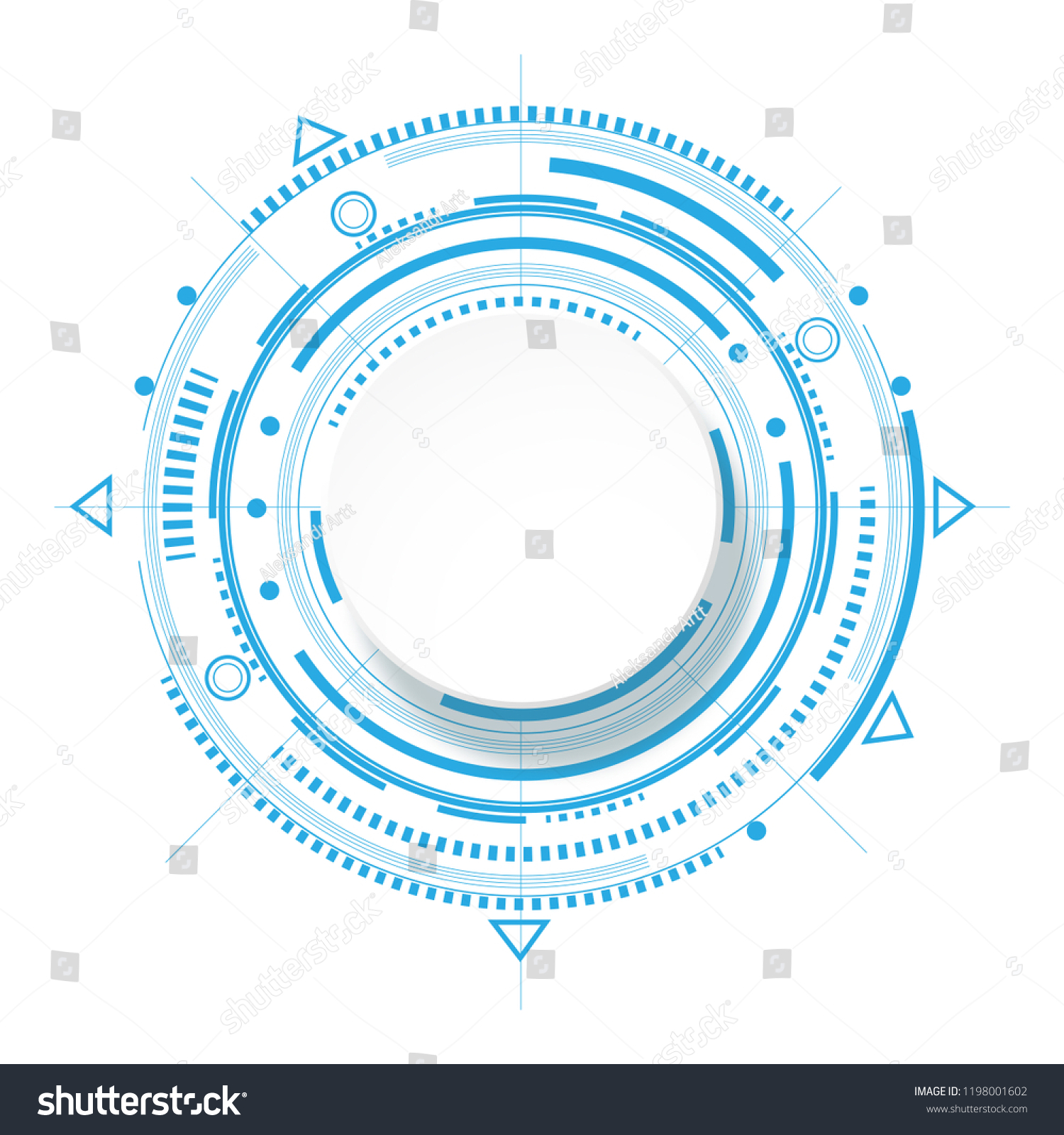 Technical Drawingfantastic Circle Future Technologies Stock Vector ...