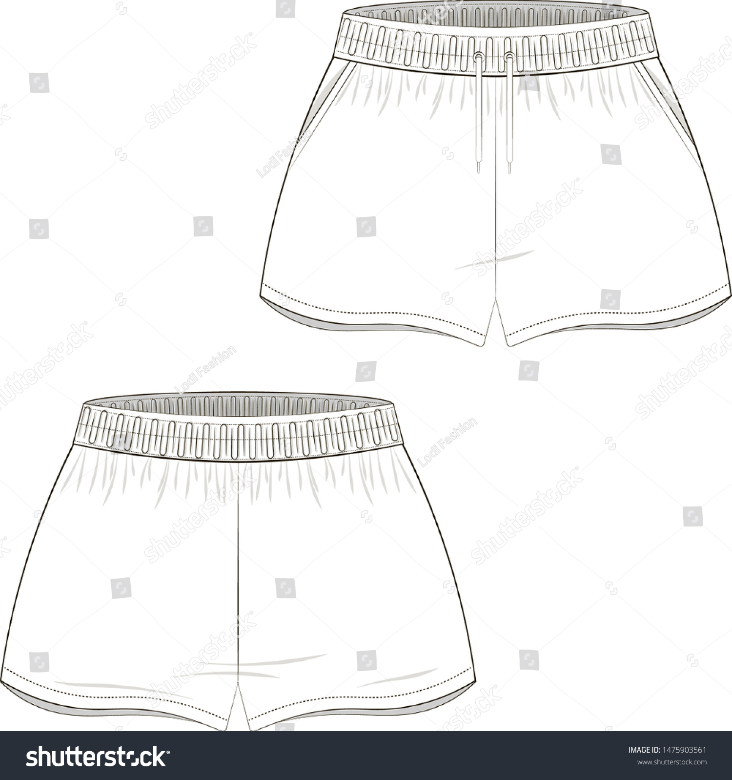 Technical Drawing Shorts Model Stock Vector (Royalty Free) 1475903561