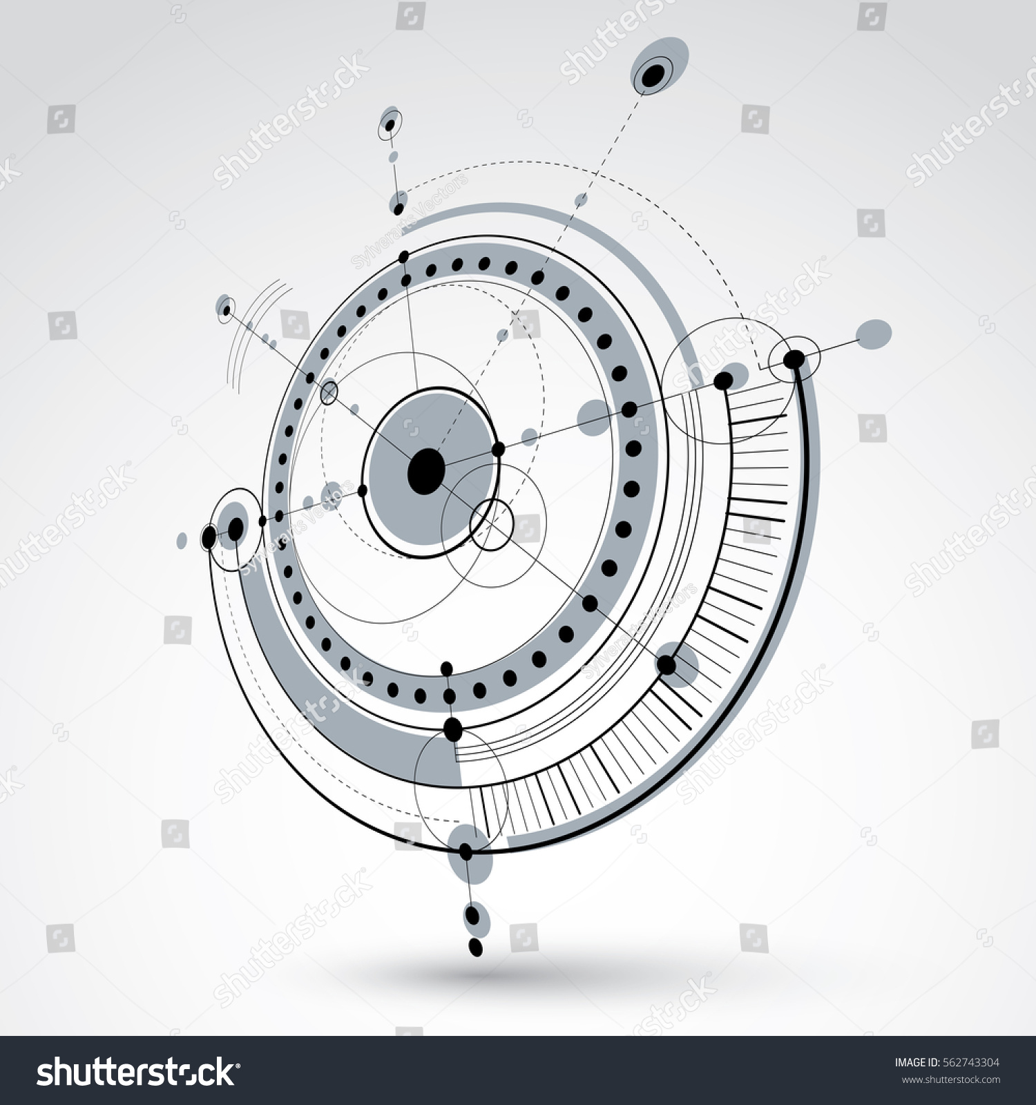 Technical Drawing Made Using Dashed Lines: vector de stock (libre de ...