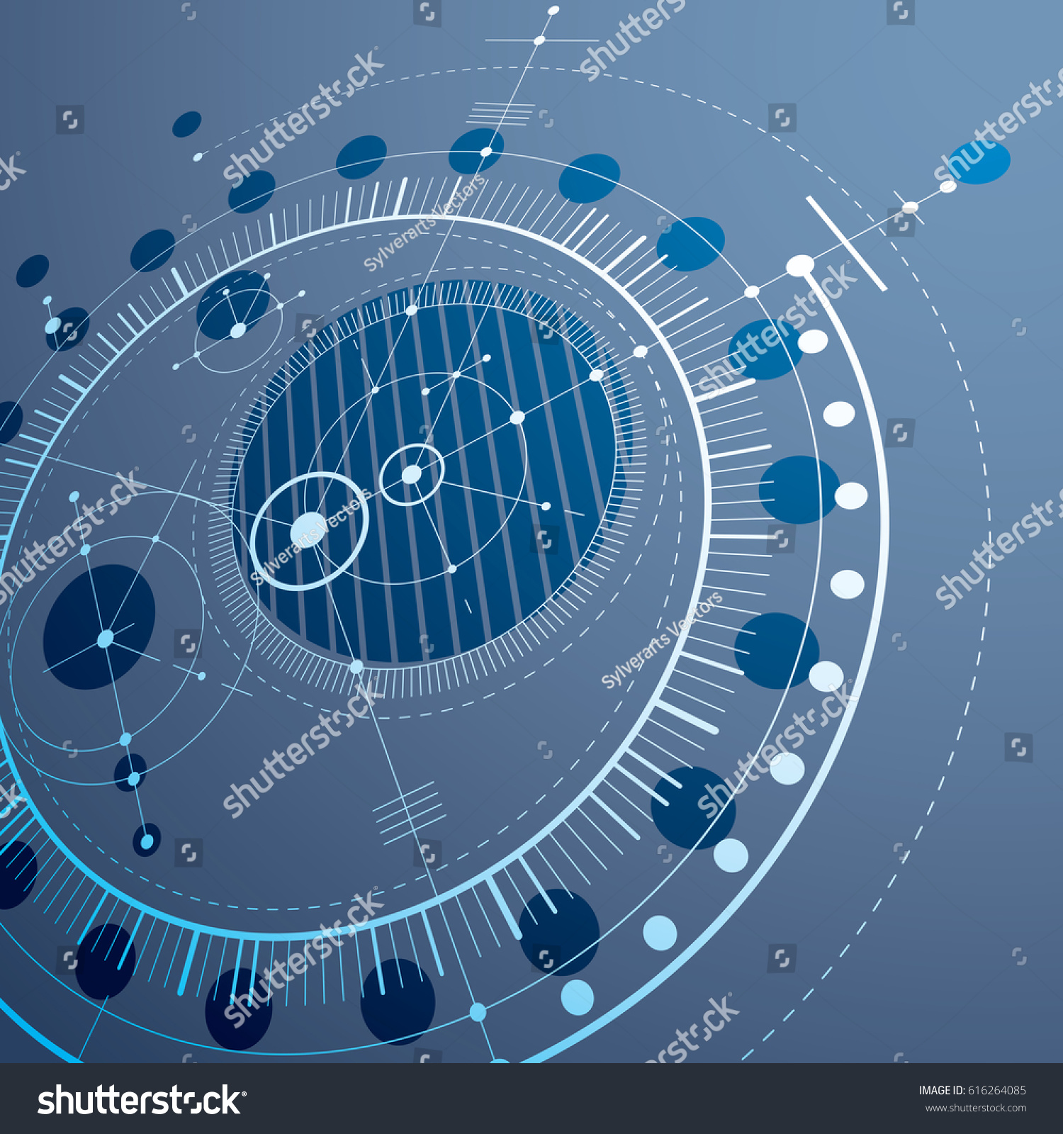 Technical Drawing Made Using Dashed Lines Stock Vector (Royalty Free ...