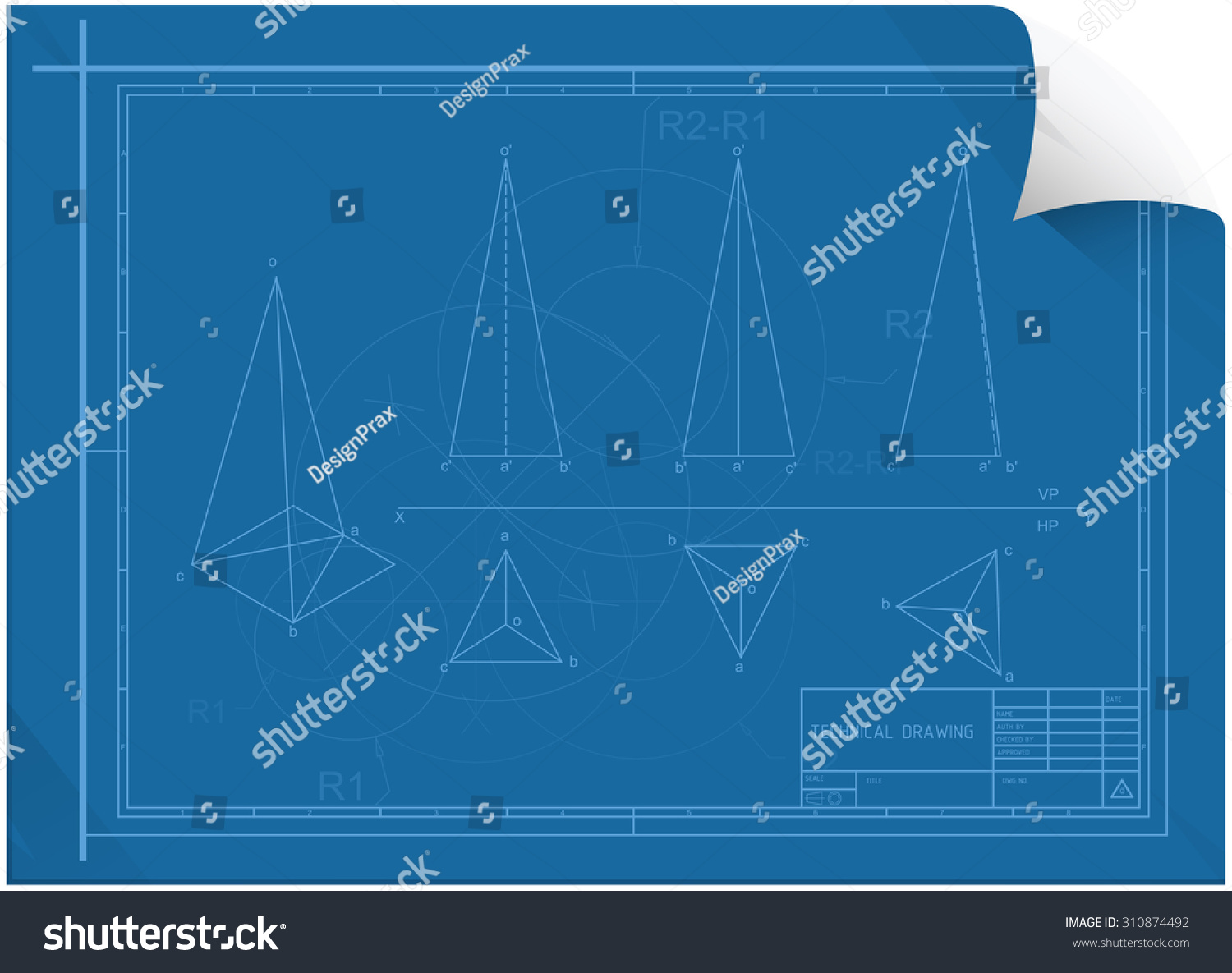 Technical Drawing Sheet Abstract Illustration Stock Vector (Royalty ...