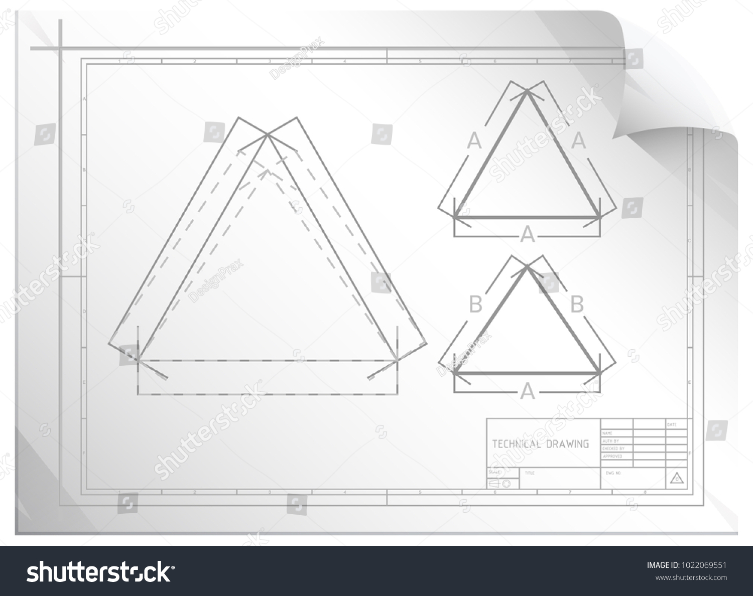 Technical Drawing Sheet Triangle Geodesic Dome 库存矢量图（免版税）1022069551 ...