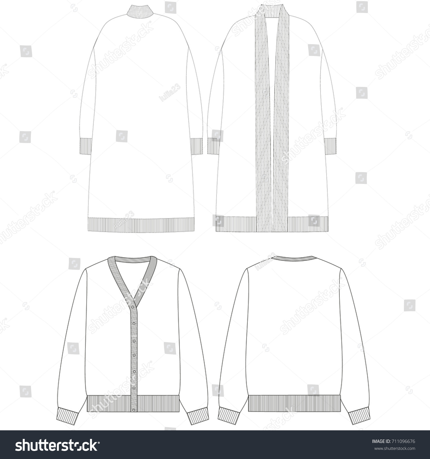 Technical Drawing Sketch Sweater Vector Illustration Stock Vector ...