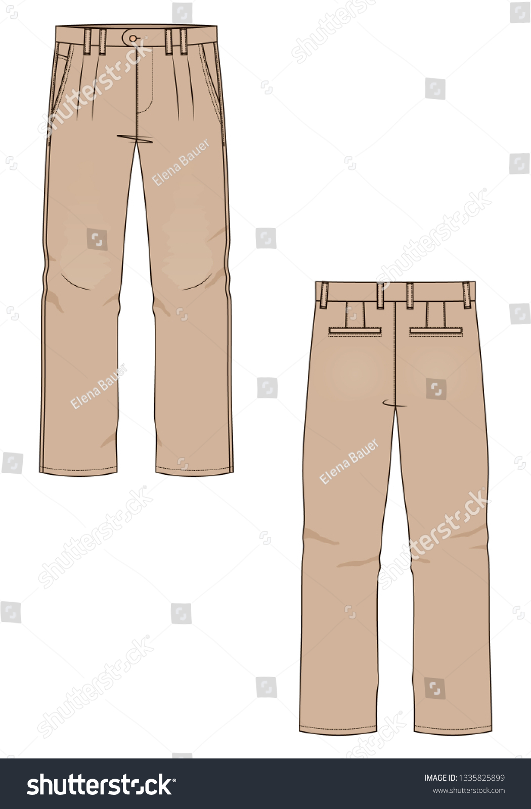 Technical Drawing Sketch Trousers Vector Illustration Stock Vector ...