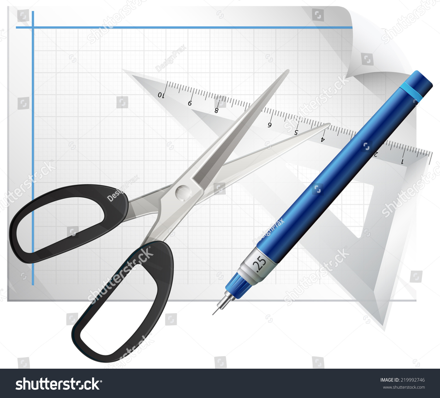 Technical Drawing Supplies Illustration Stock Vector (Royalty Free ...