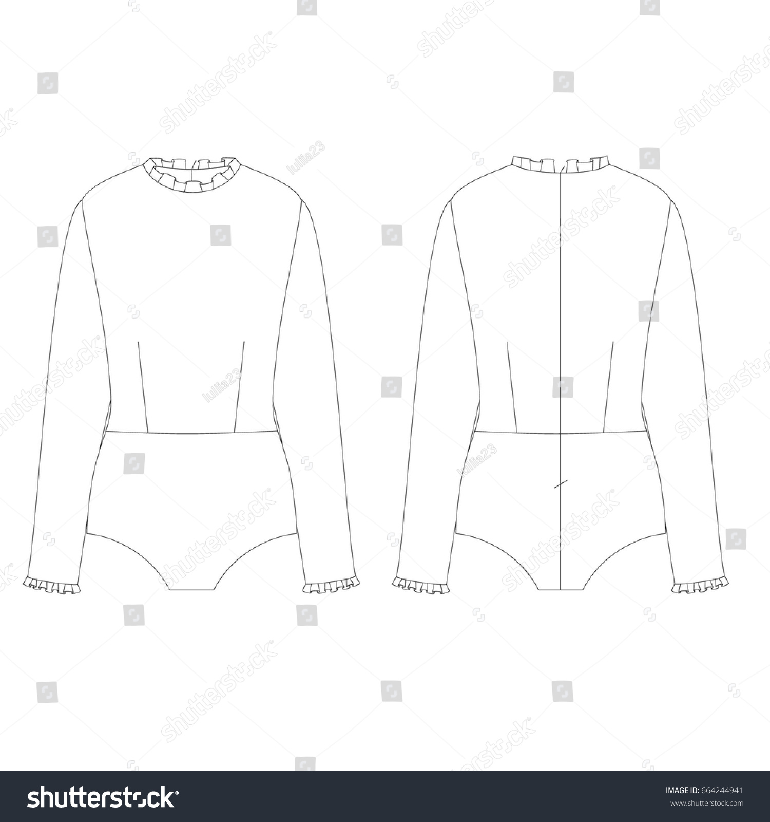 Technical Drawing Vector Illustration Blouse Stock Vector (Royalty Free ...
