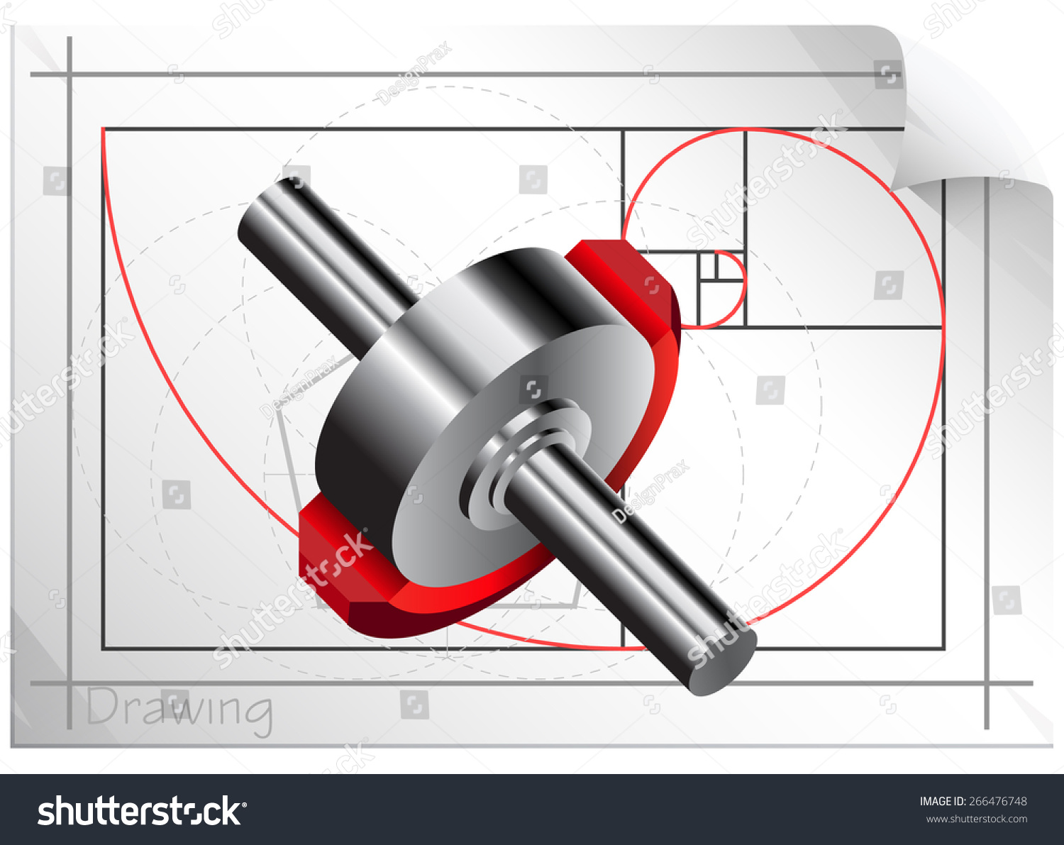 Technical Drawing Golden Proportion Illustration Stock Vector (Royalty ...