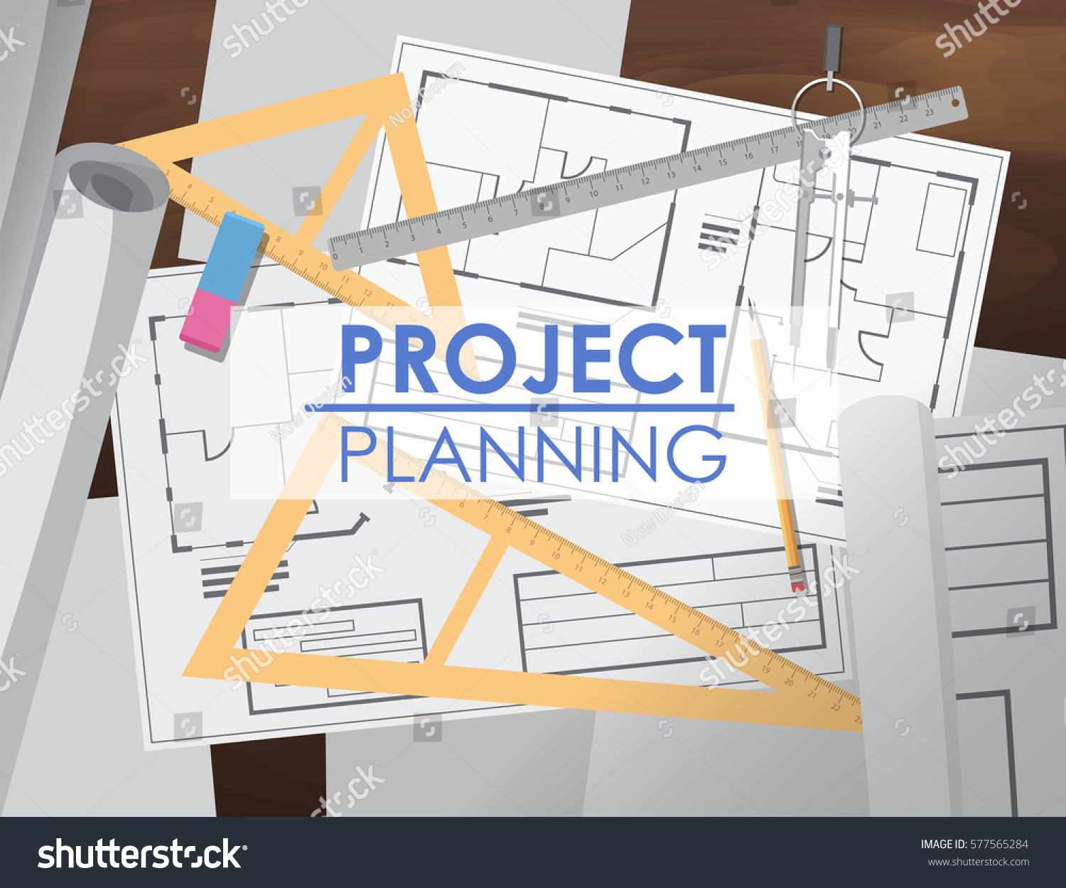 Technical Engineering Drawing Plan Architectural Drawings: เวกเตอร์ ...
