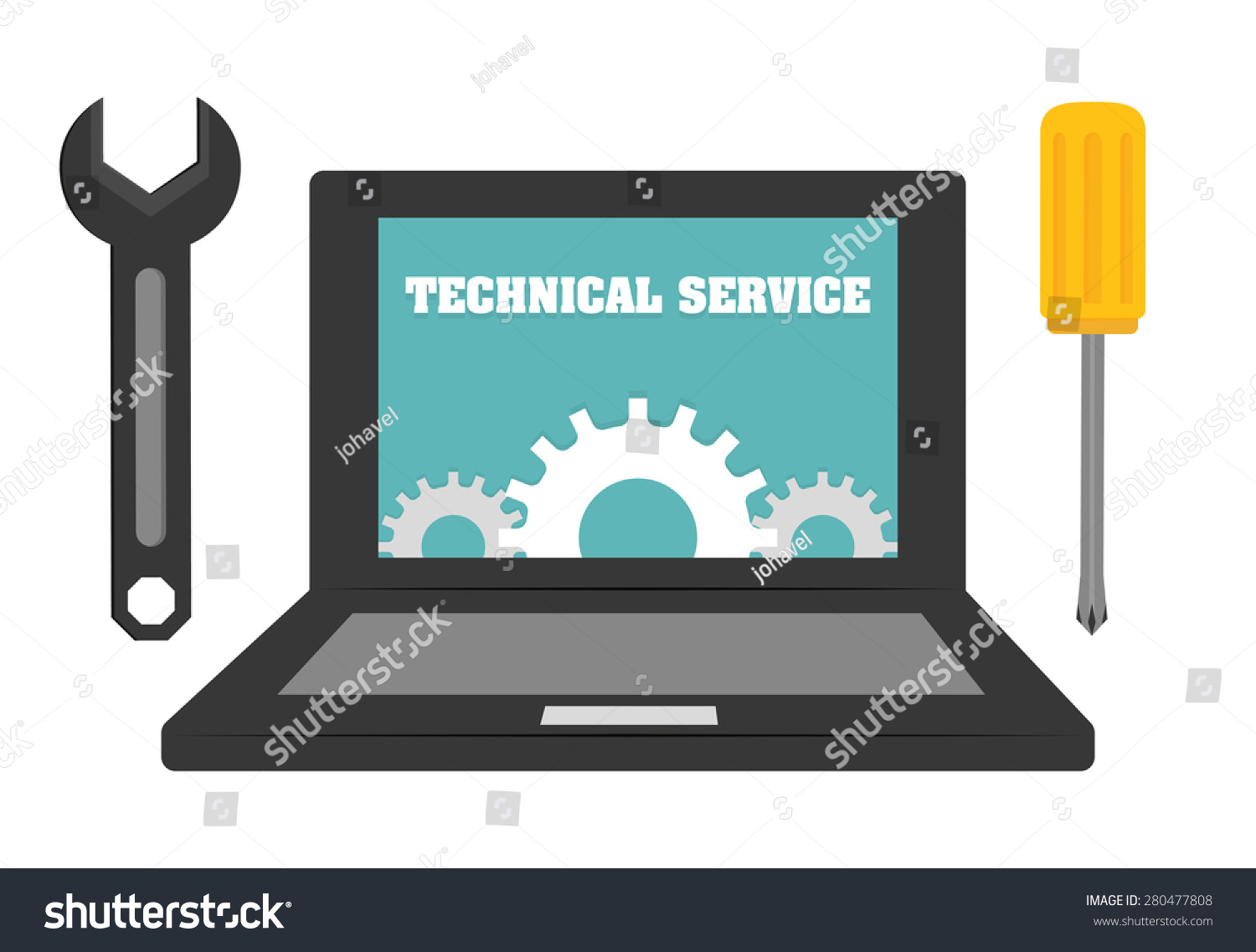 Technical Service Design Over White Background Stock Vector (Royalty ...