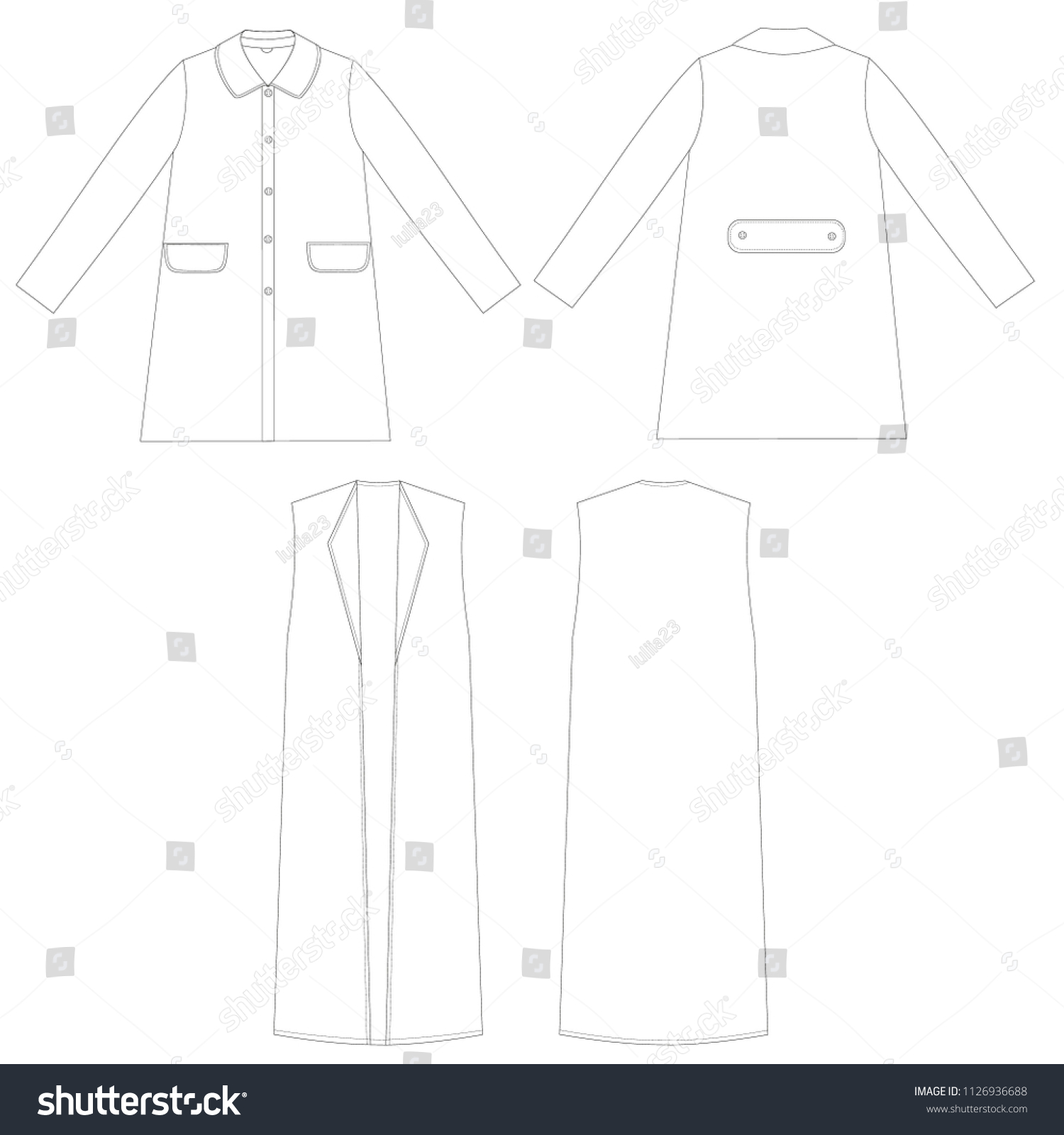 Technical Sketch Set Jacket Vector Illustration: vector de stock (libre ...
