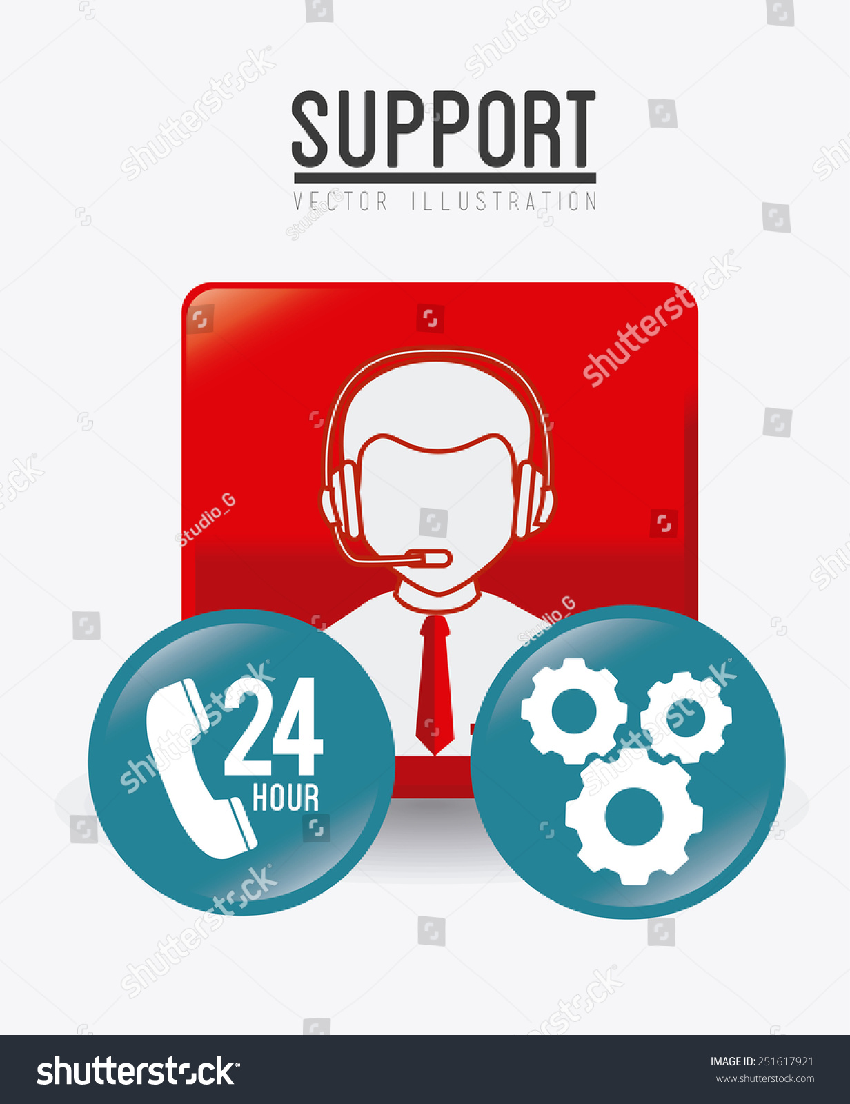 Technical Support Design Over White Background Stock Vector (Royalty ...