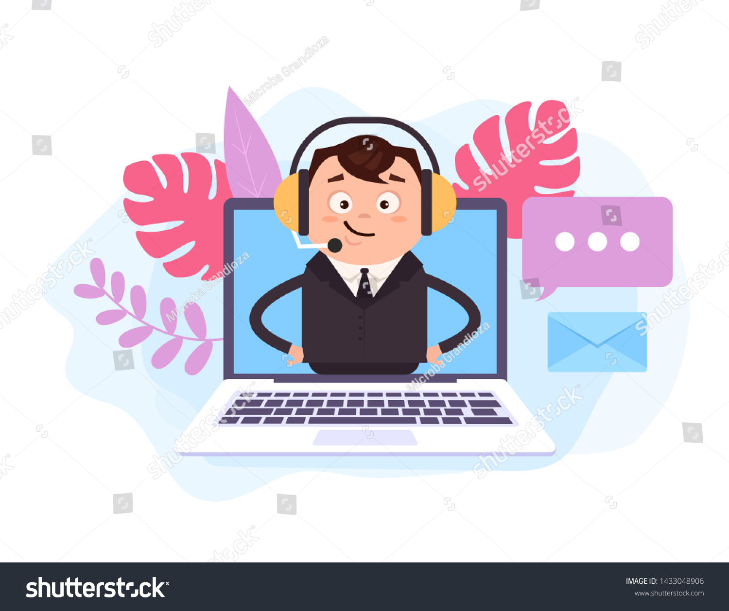 Technical Support Manager Office Worker Concept Stock Vector (Royalty ...